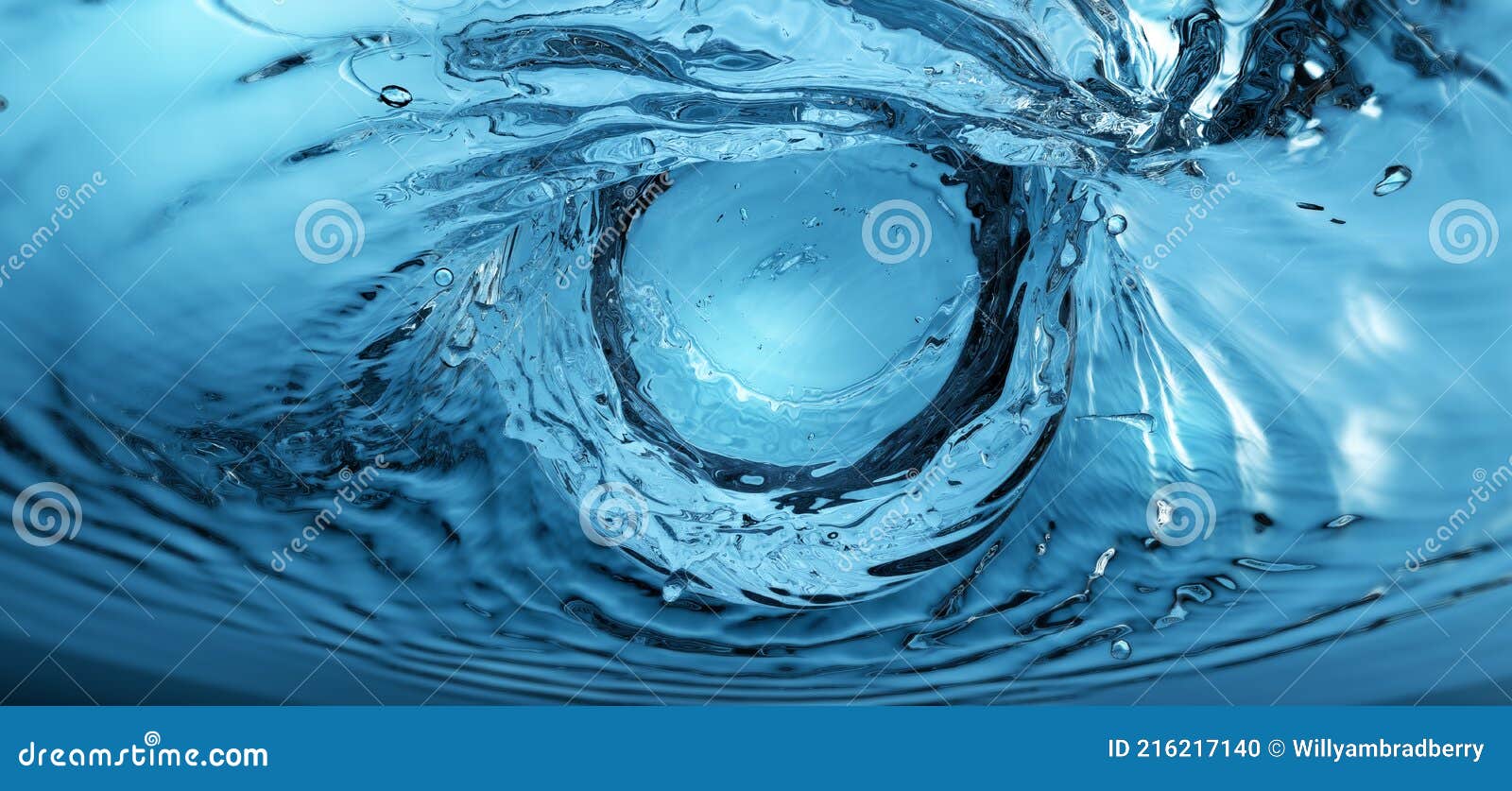Water Wortex on Clear Blue Background Stock Illustration - Illustration ...