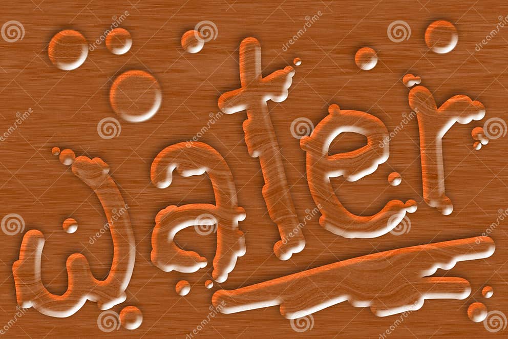 Water write on wood stock illustration. Illustration of magnification ...