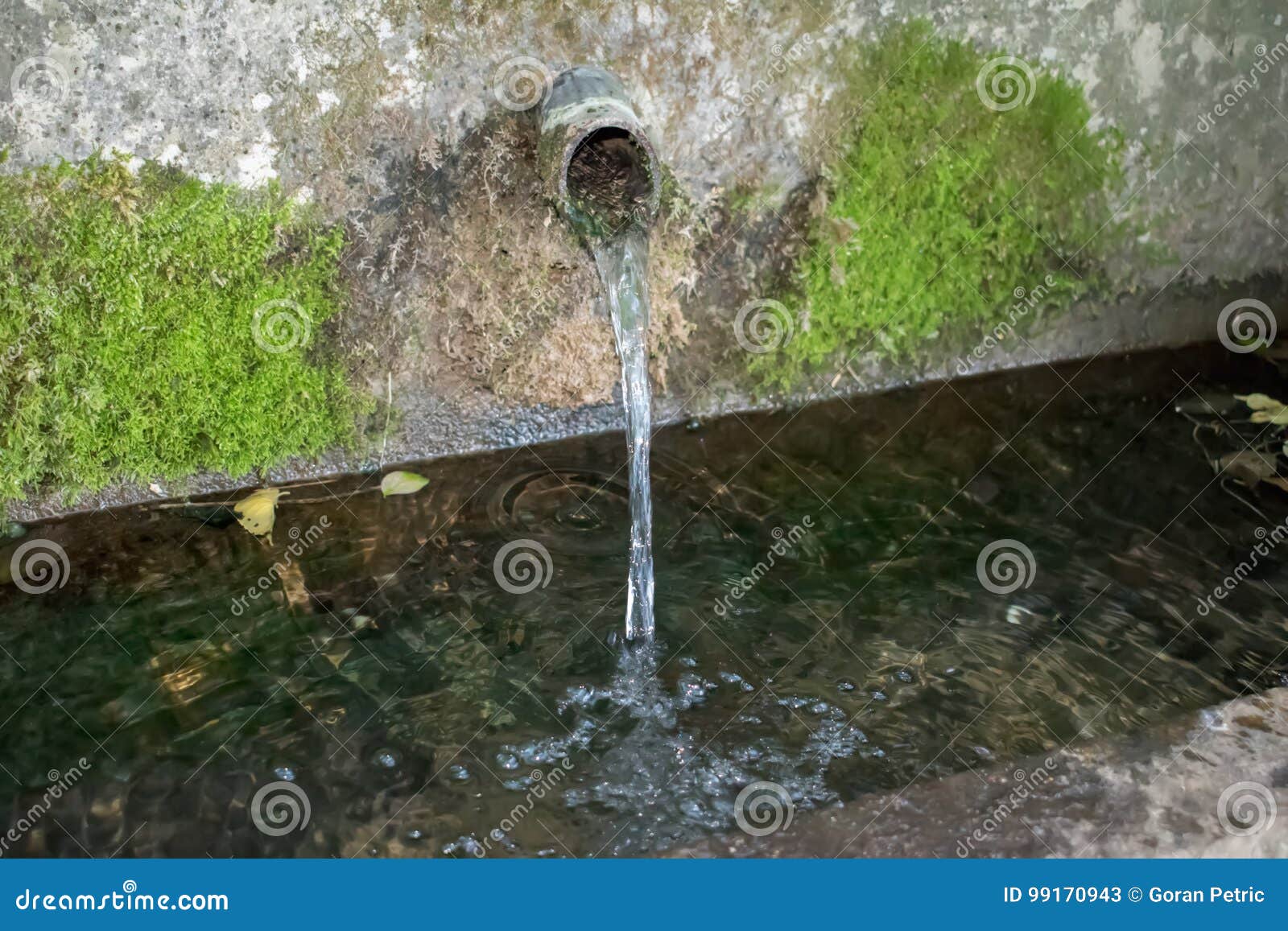 Waterbron in de berg stock afbeelding. Image of lente - 99170943