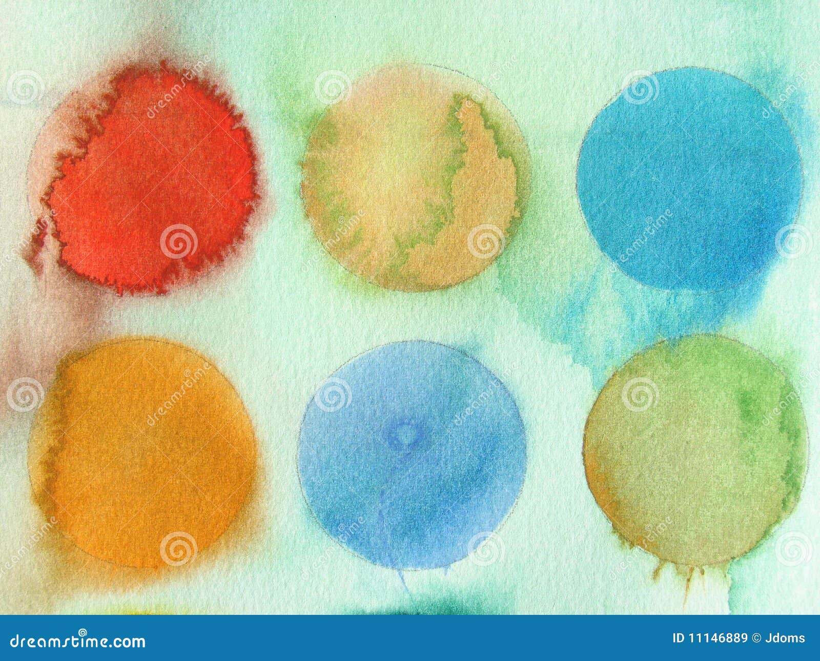 Watercolor Abstract Background Circles Stock Illustration ...