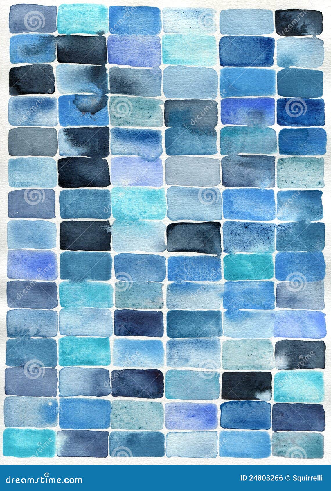 Watercolor Abstract Blue Rectangles Royalty Free Stock Image