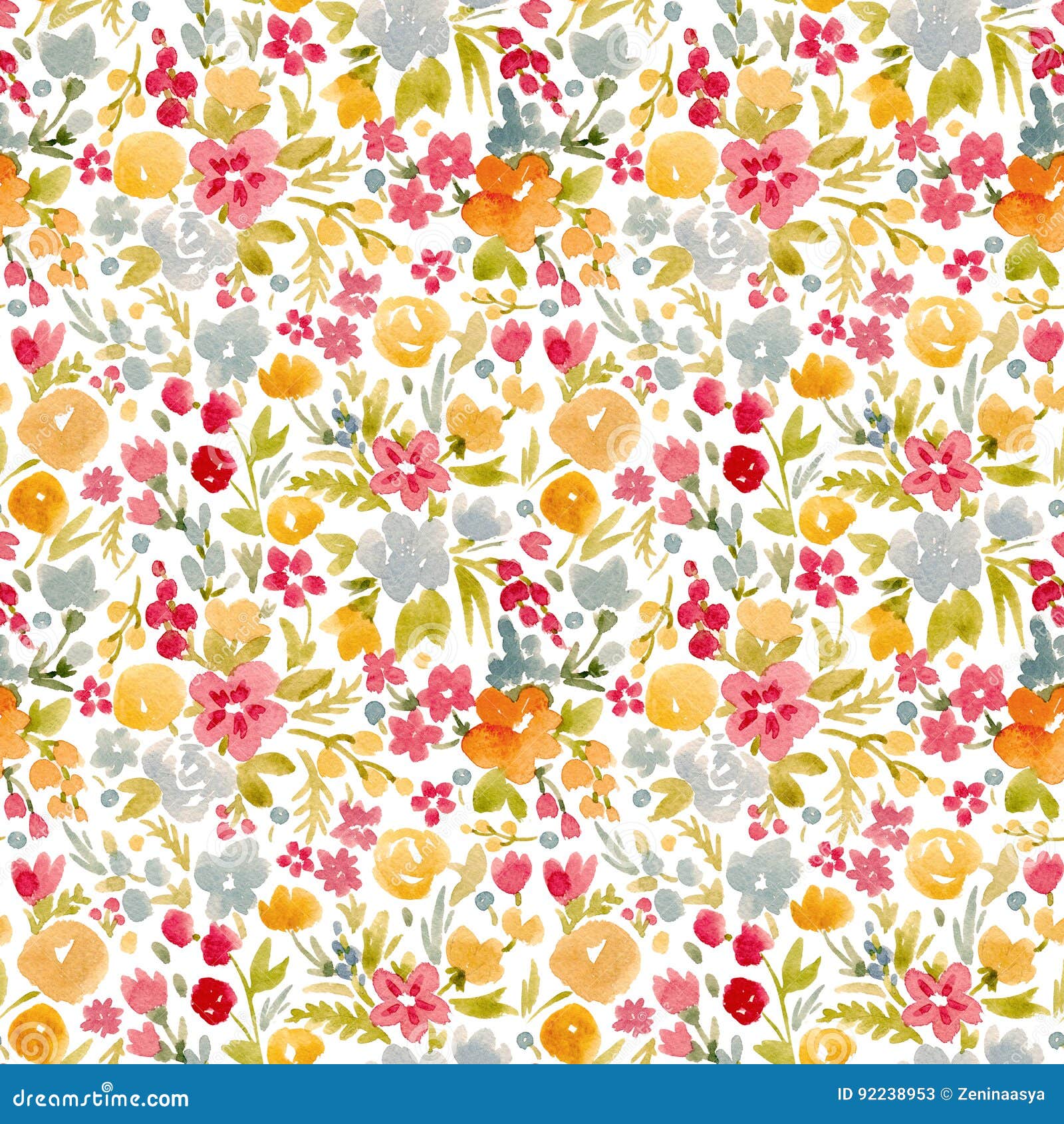 Watercolor Abstract Floral Pattern Stock Illustration - Illustration of ...