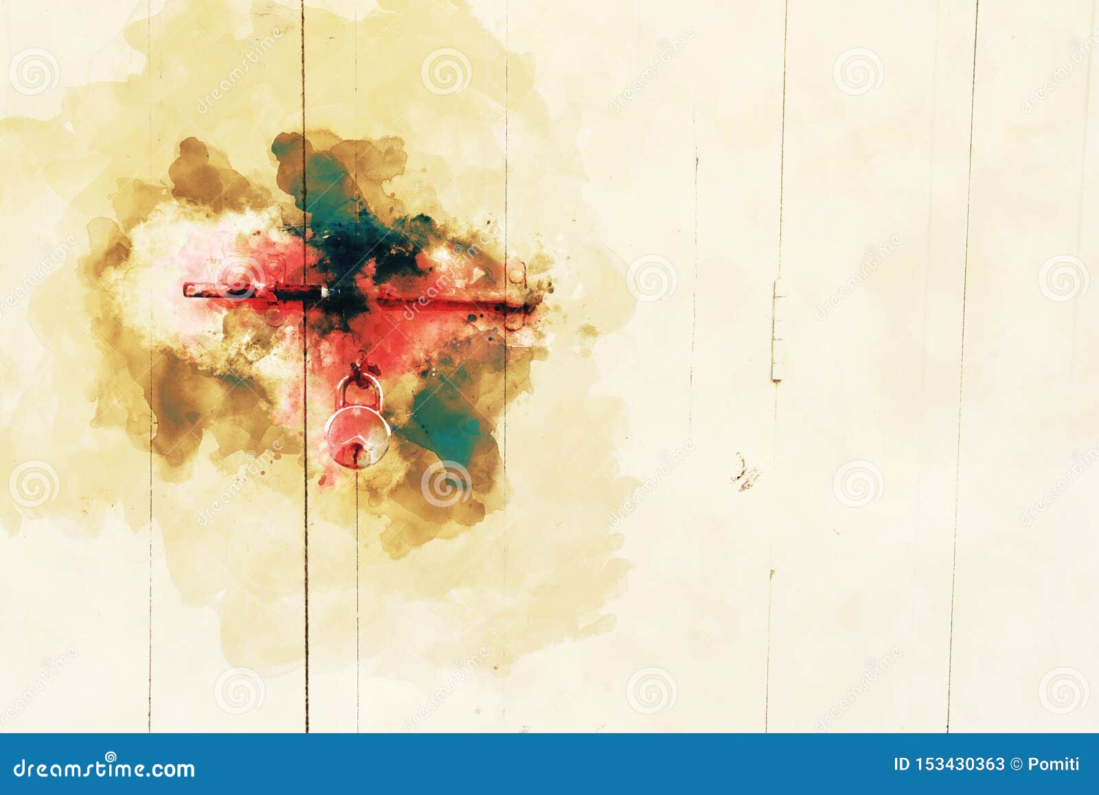 Watercolor Abstract Painting of Closed Doors Stock Image - Image of ...