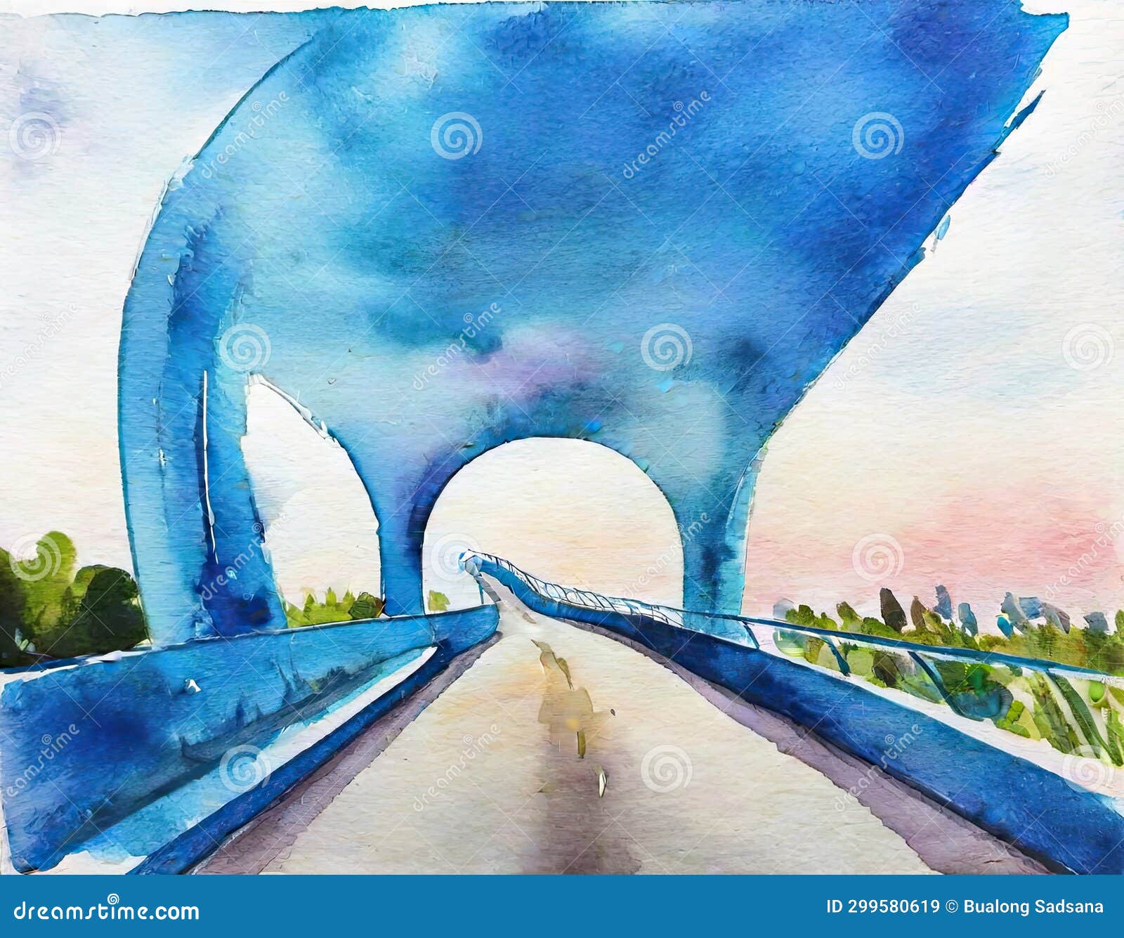 Watercolor of Abstract Playground Stock Illustration - Illustration of ...