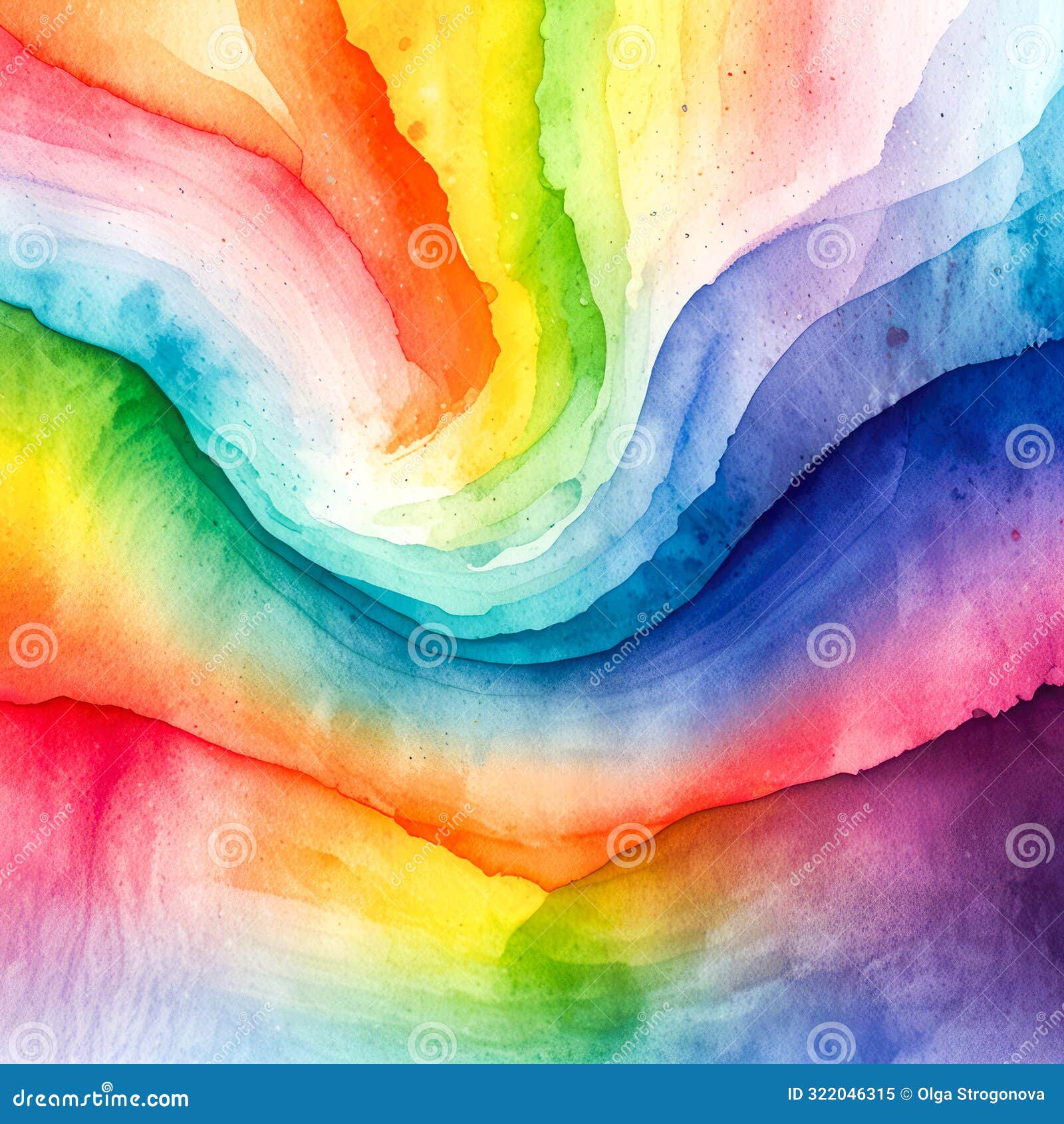 Watercolor Abstract Rainbow Background. Wavy Colorful Texture Stock ...