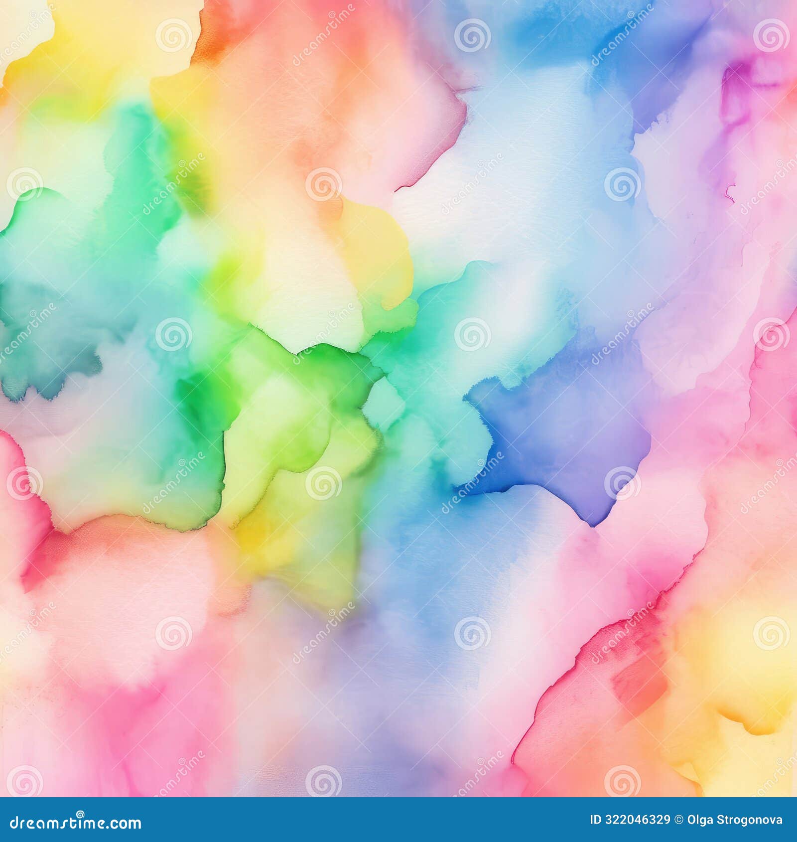 Watercolor Abstract Rainbow Background. Wavy Colorful Texture Stock ...