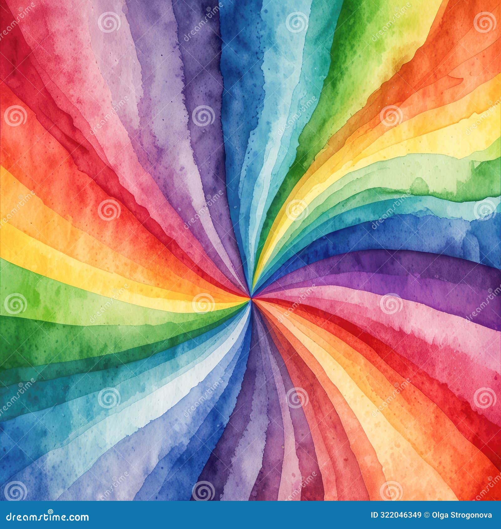 Watercolor Abstract Rainbow Background. Wavy Colorful Texture Stock ...