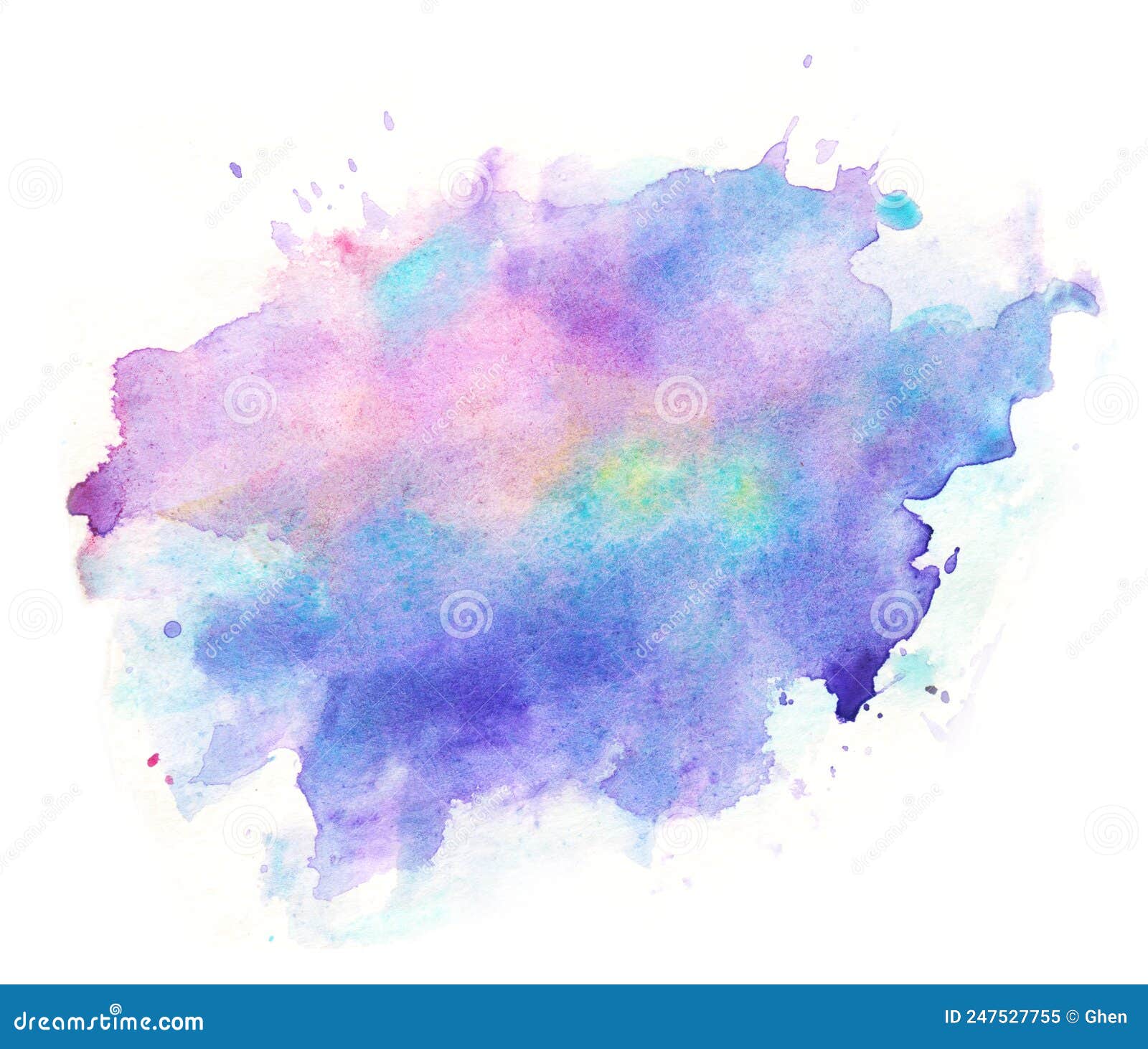 Watercolor Abstract Splash Multiple Colors Isolated on White Stock ...