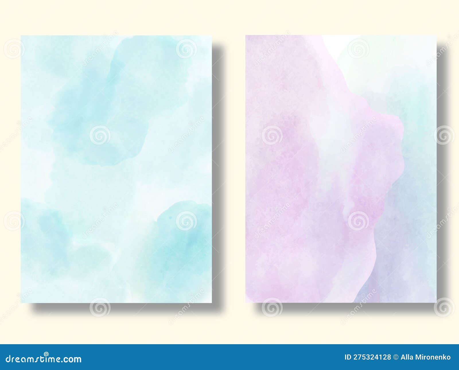 Watercolor Abstract Template Background Set. Hand Drawn Illustration ...