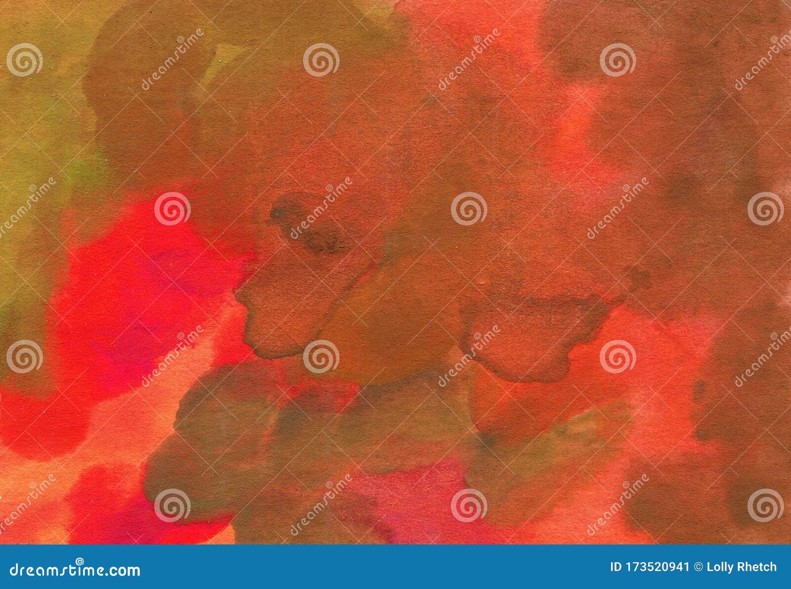 Watercolor Abstract Texture on Paper, Color Red and Ocher Stock ...