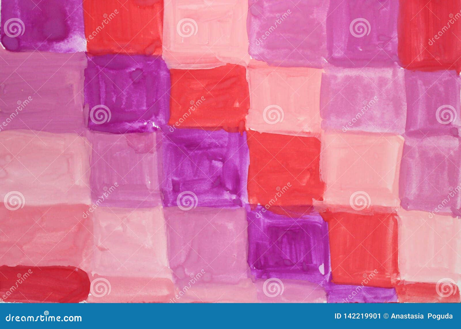 Watercolor Abstract Textured Background with Multicolored Squares Stock ...