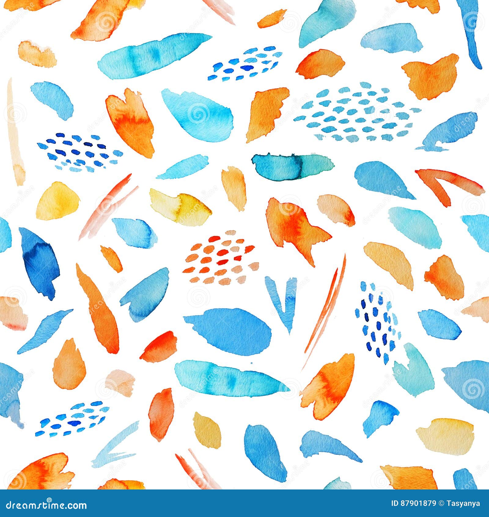 Watercolor Abstract Vibrant Seamless Pattern Stock Illustration ...