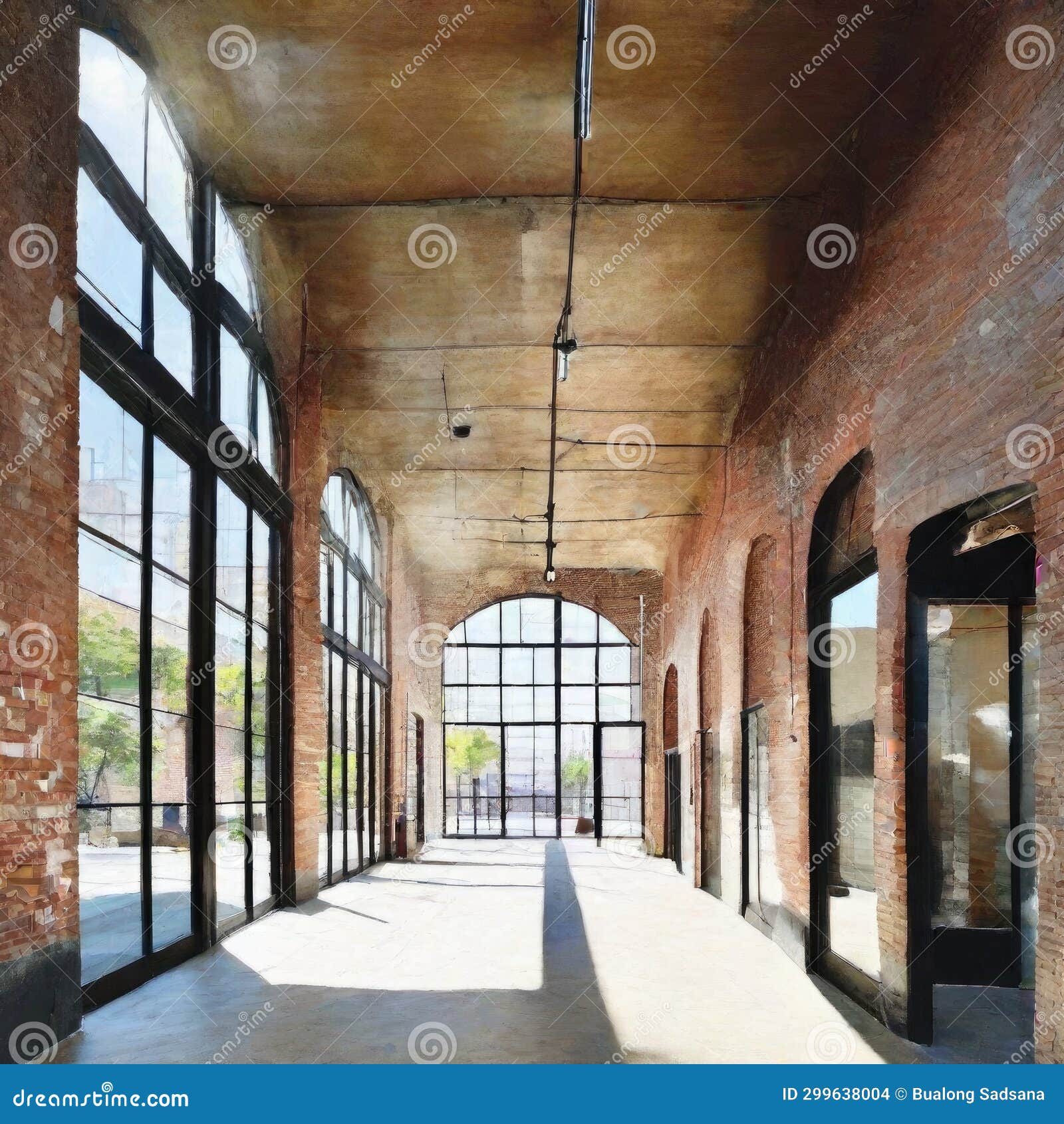 Watercolor of Adaptive Reuse Project Transforming an Old Warehouse into ...