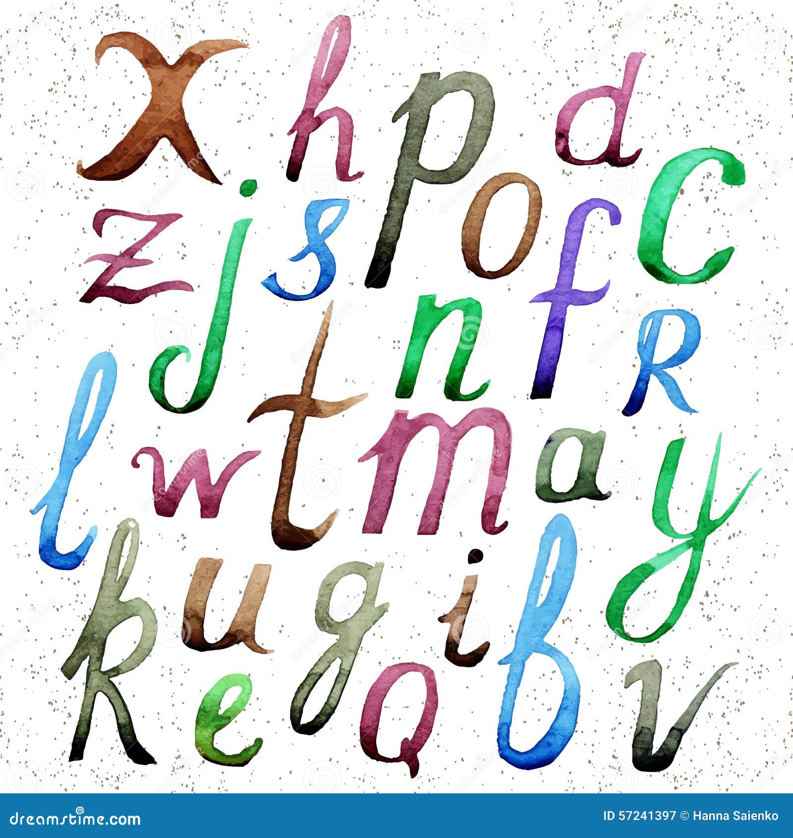 Watercolor Alphabet. Hand Drawn Letters Stock Illustration ...