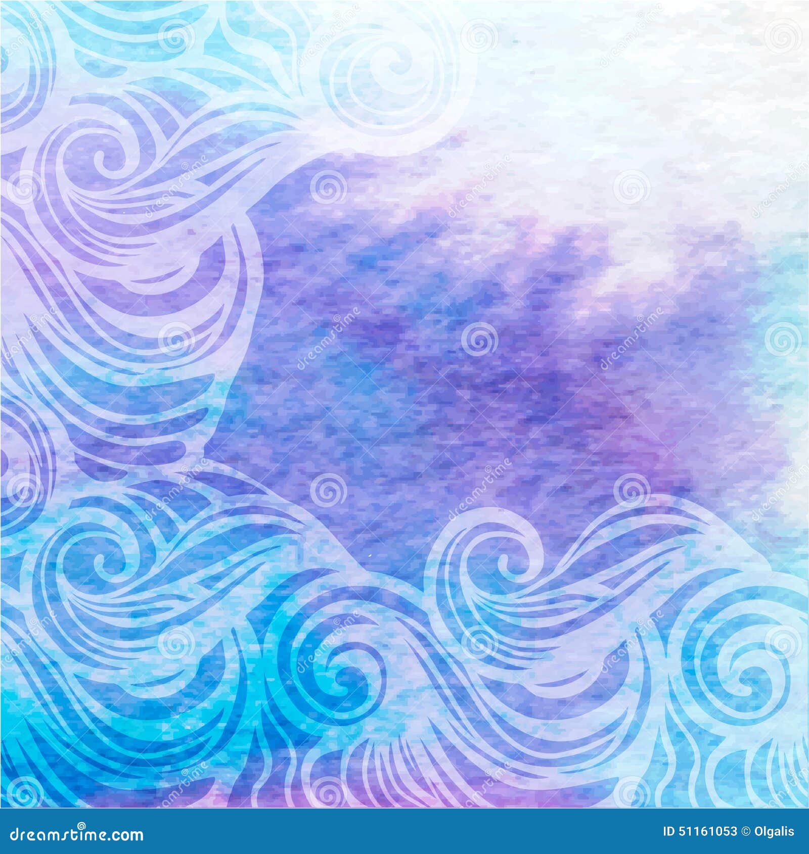 Watercolor Aqua Vector Background-abstract Hand Drawn Painting. Stock ...