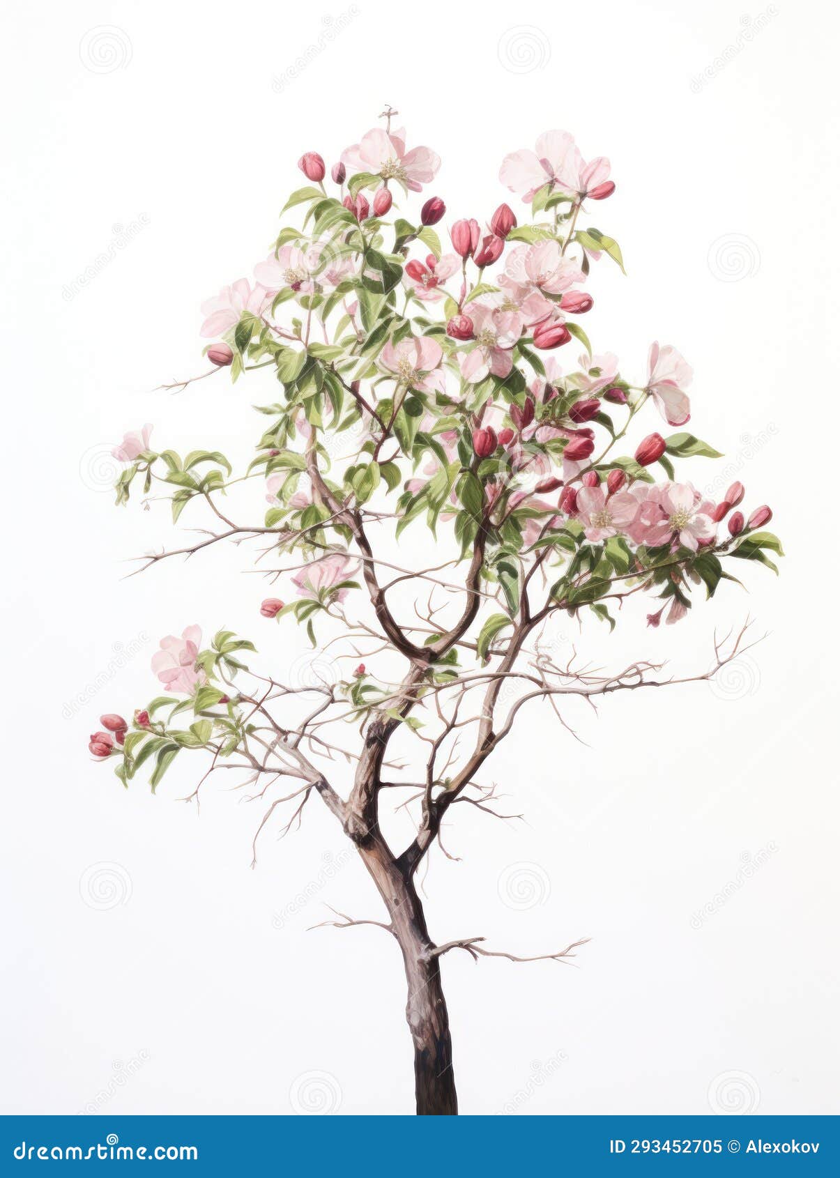 Watercolor Art of the Franklin Tree Flower on a White Backdrop AI ...