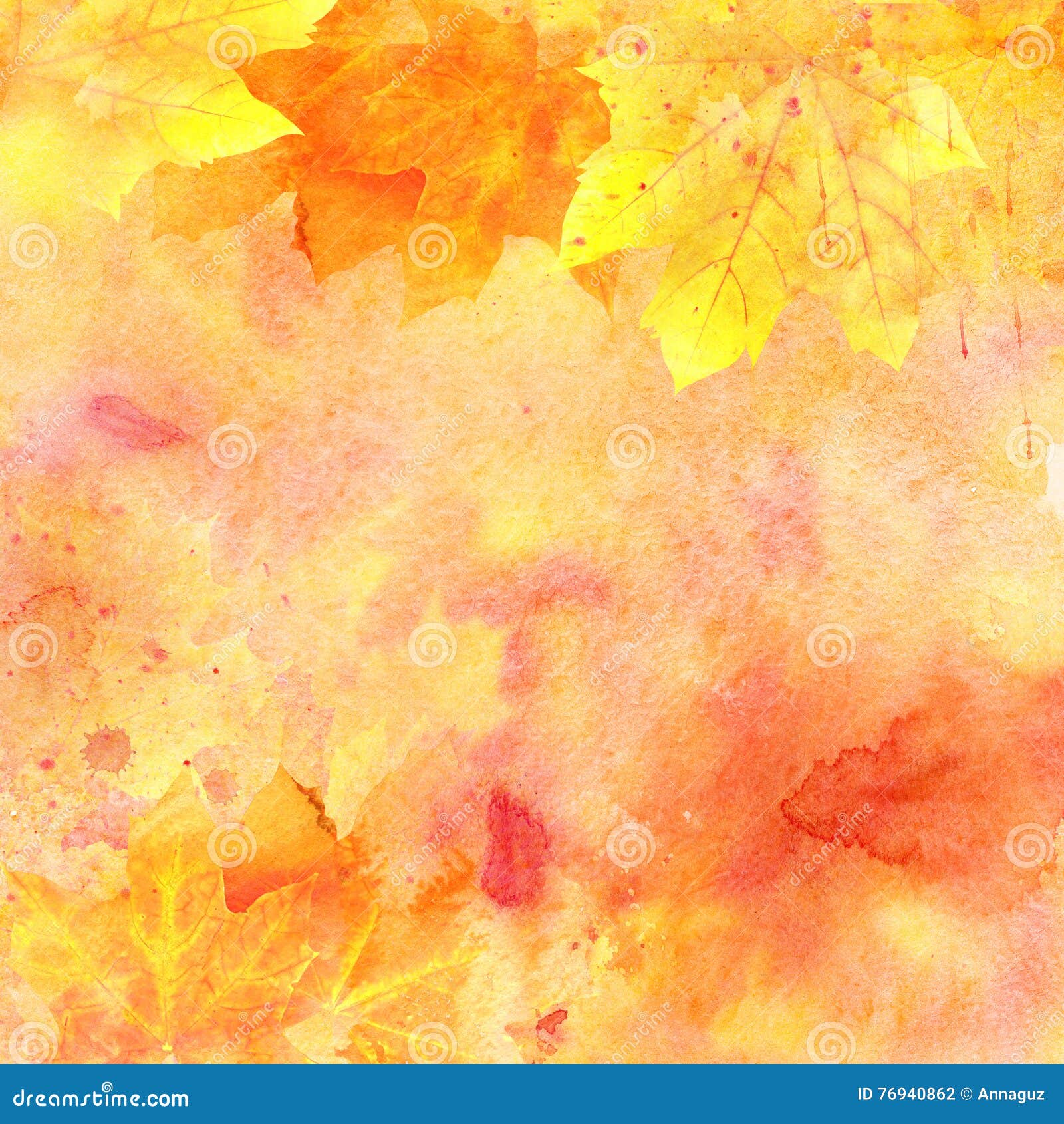 Watercolor Autumn Background. Stock Illustration - Illustration of ...
