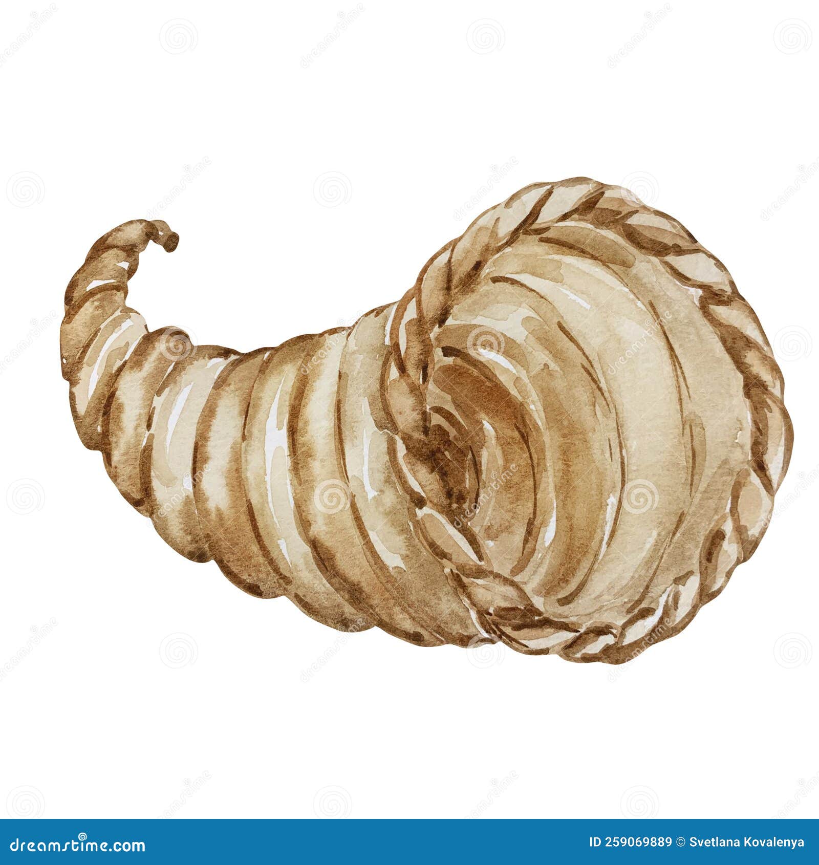 Watercolor Autumn Cornucopia for Thanksgiving Stock Vector ...