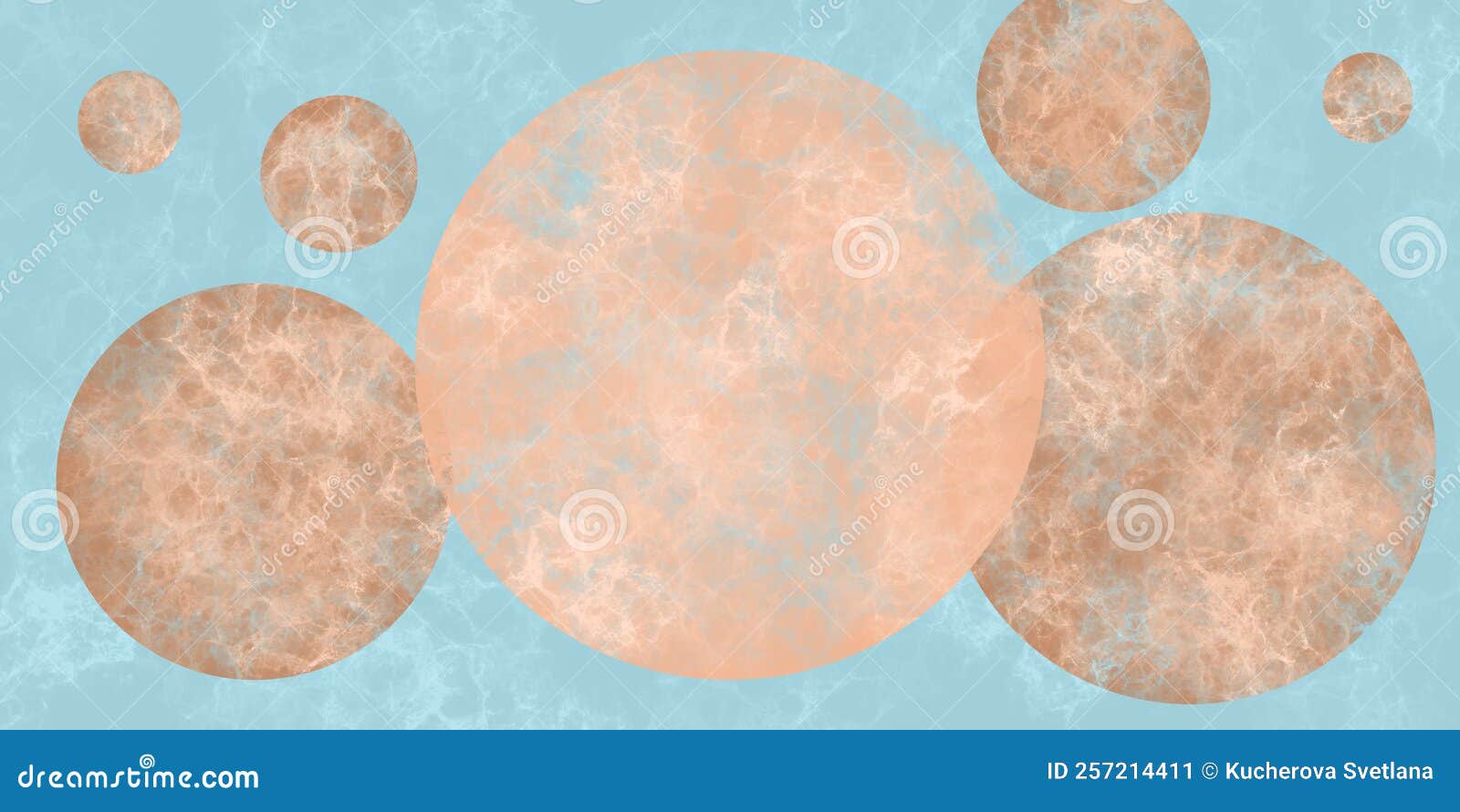 Watercolor Background of Beige Circles on a Blue Background with a ...
