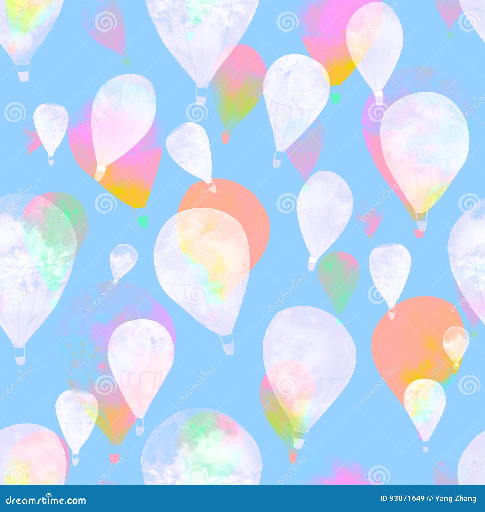Watercolor balloon stock illustration. Illustration of hand - 93071649