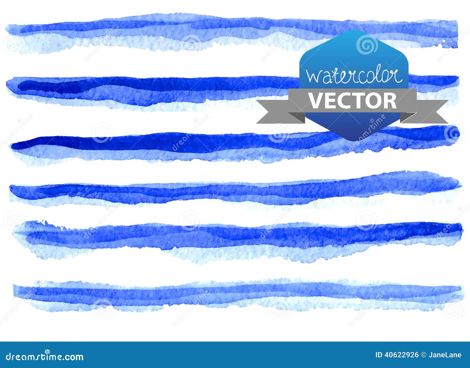 Watercolor Beautiful Blue Lines Stock Vector - Illustration of lines ...