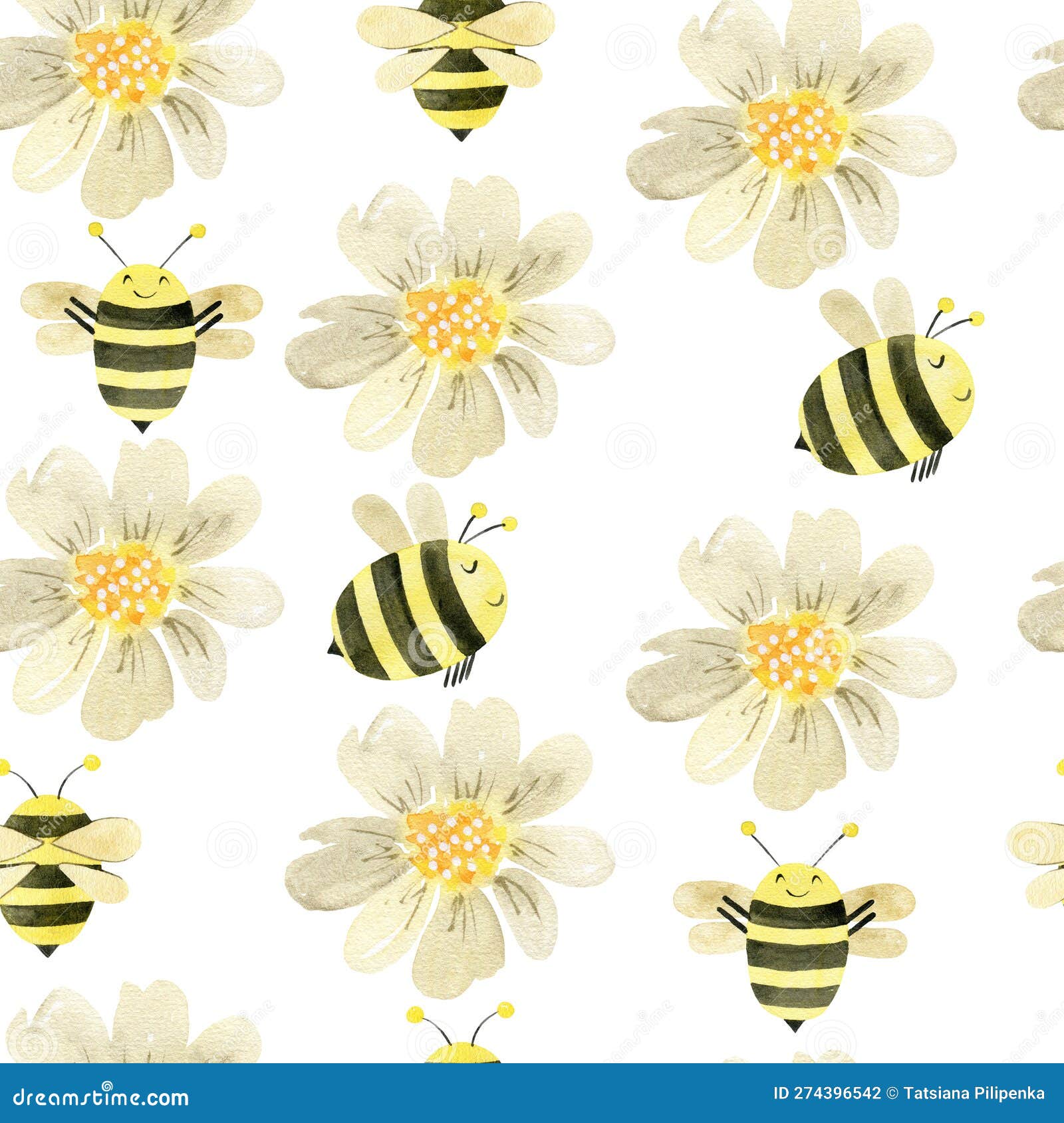 Watercolor bees. stock illustration. Illustration of decoration - 274396542