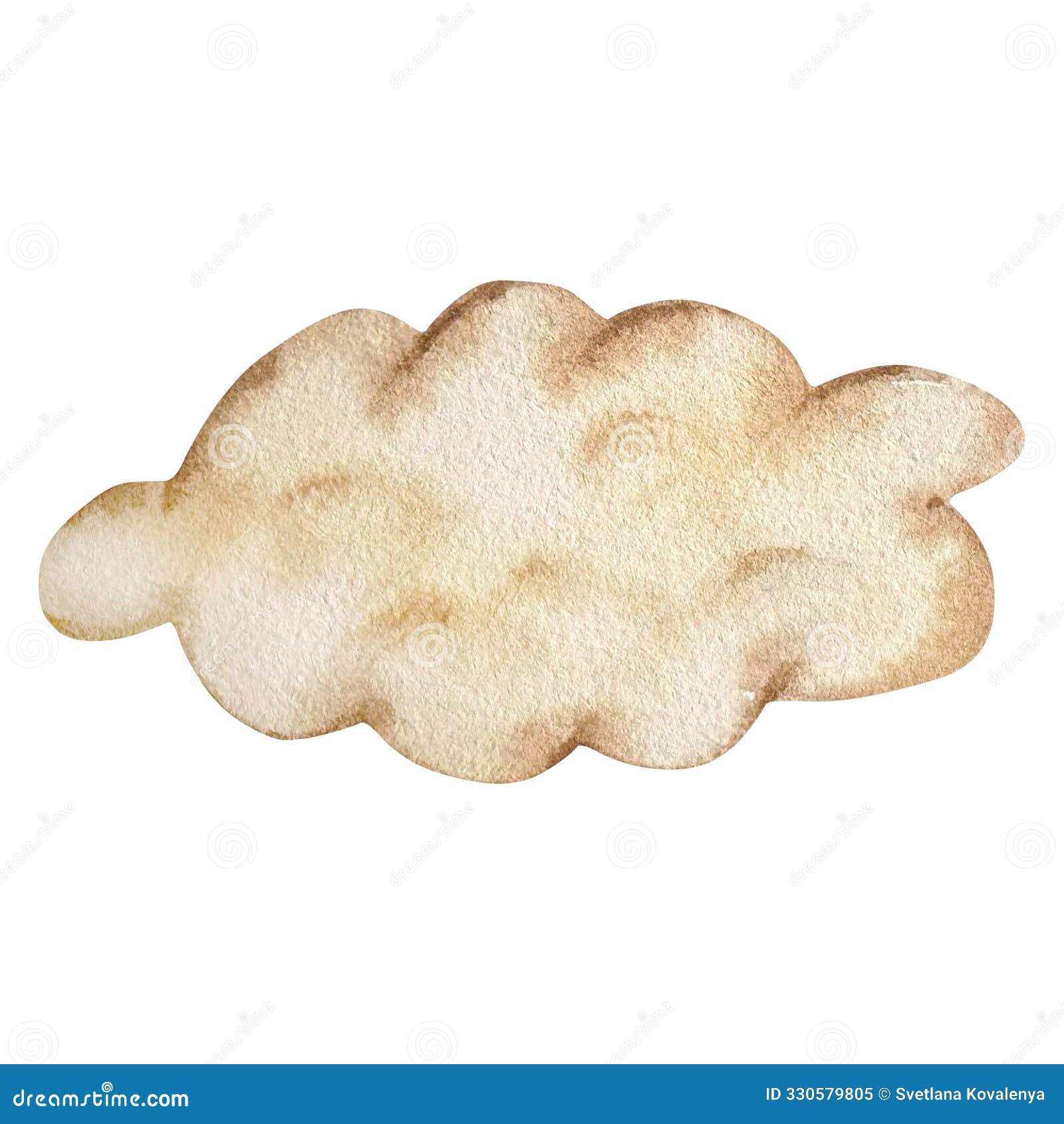 Watercolor Beige Cloud, Nursery Dreams Stock Illustration ...
