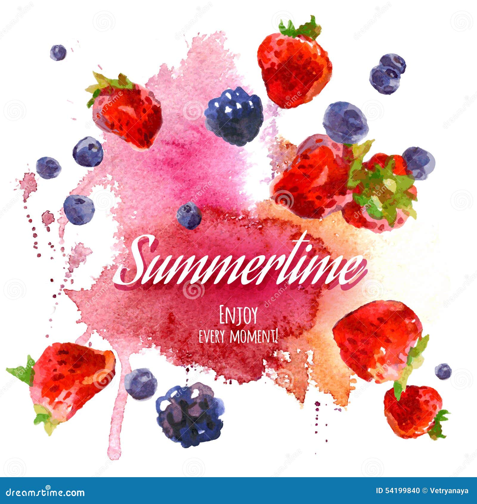 Watercolor berries stock vector. Illustration of backgrounds - 54199840