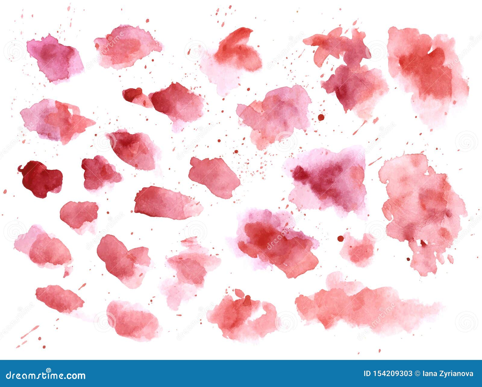 Watercolor Bloody Red Splashes Texture Background. Hand Drawn Blood ...