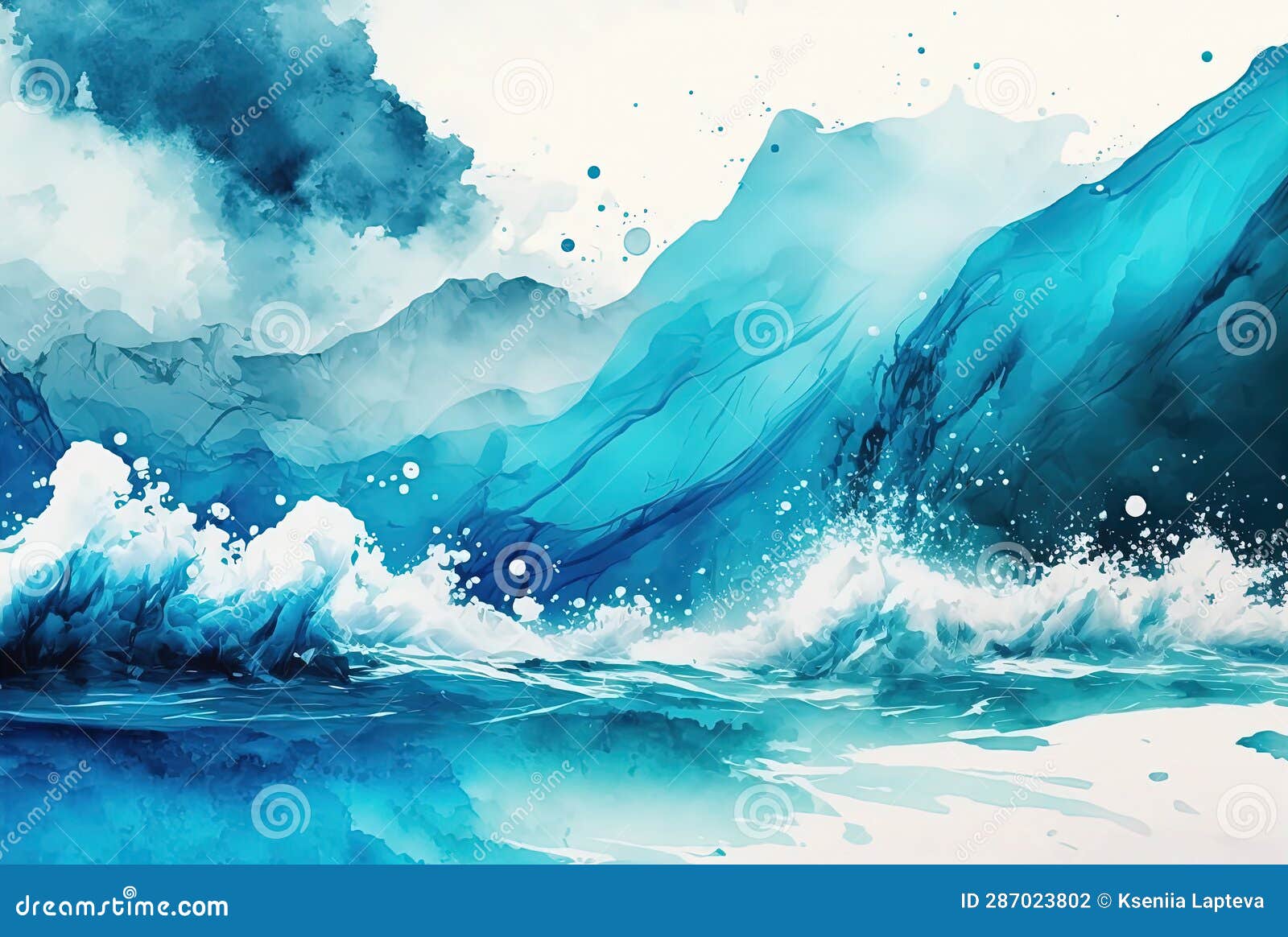 Watercolor Blue Background. Splashes Backdrop Stock Illustration ...