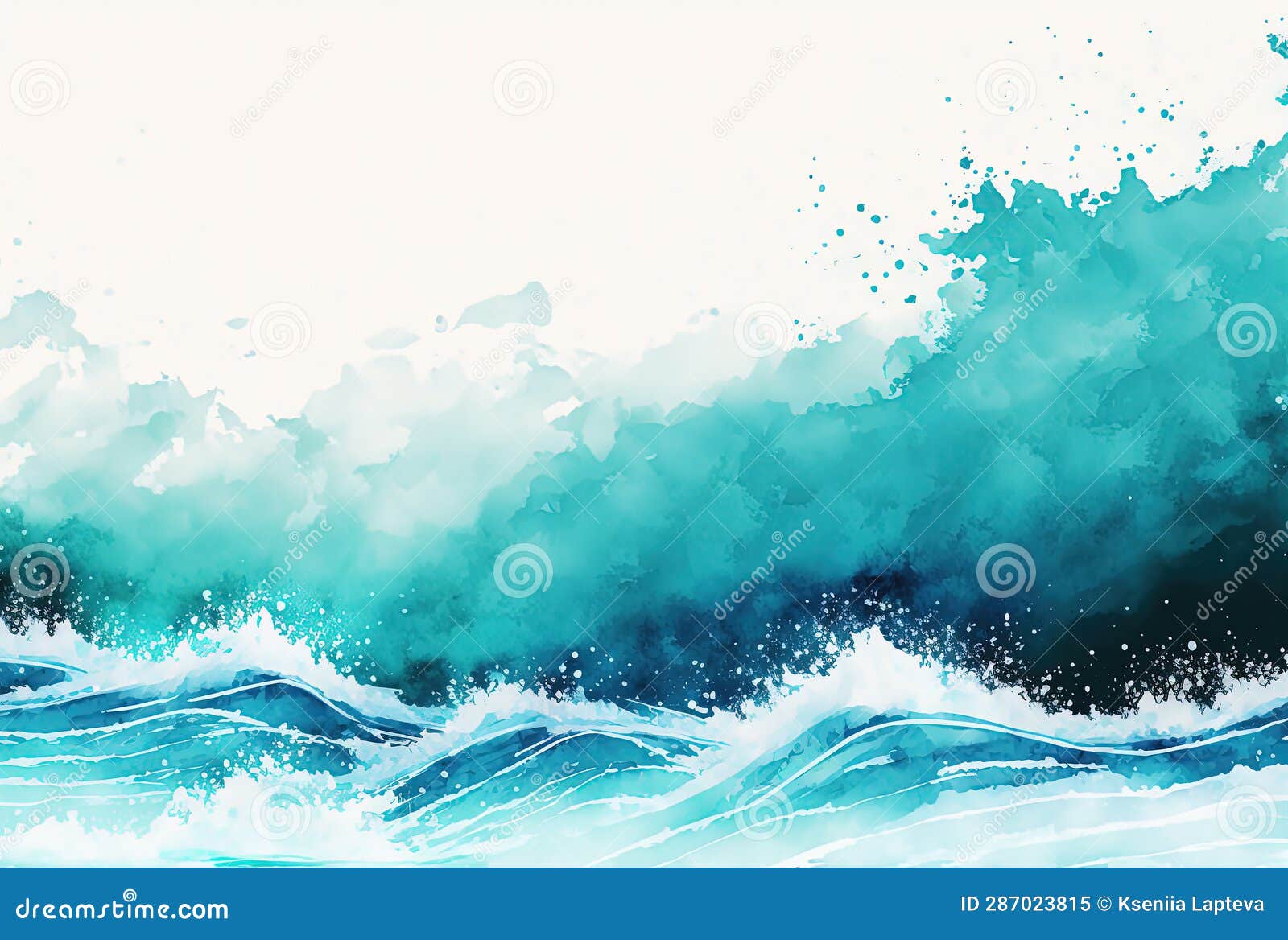 Watercolor Blue Background. Splashes Backdrop Stock Illustration ...