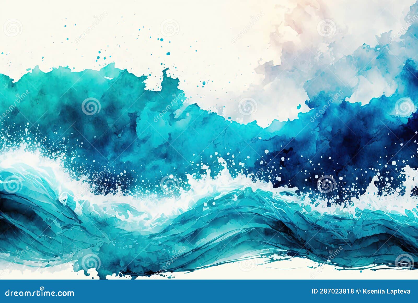 Watercolor Blue Background. Splashes Backdrop Stock Illustration ...