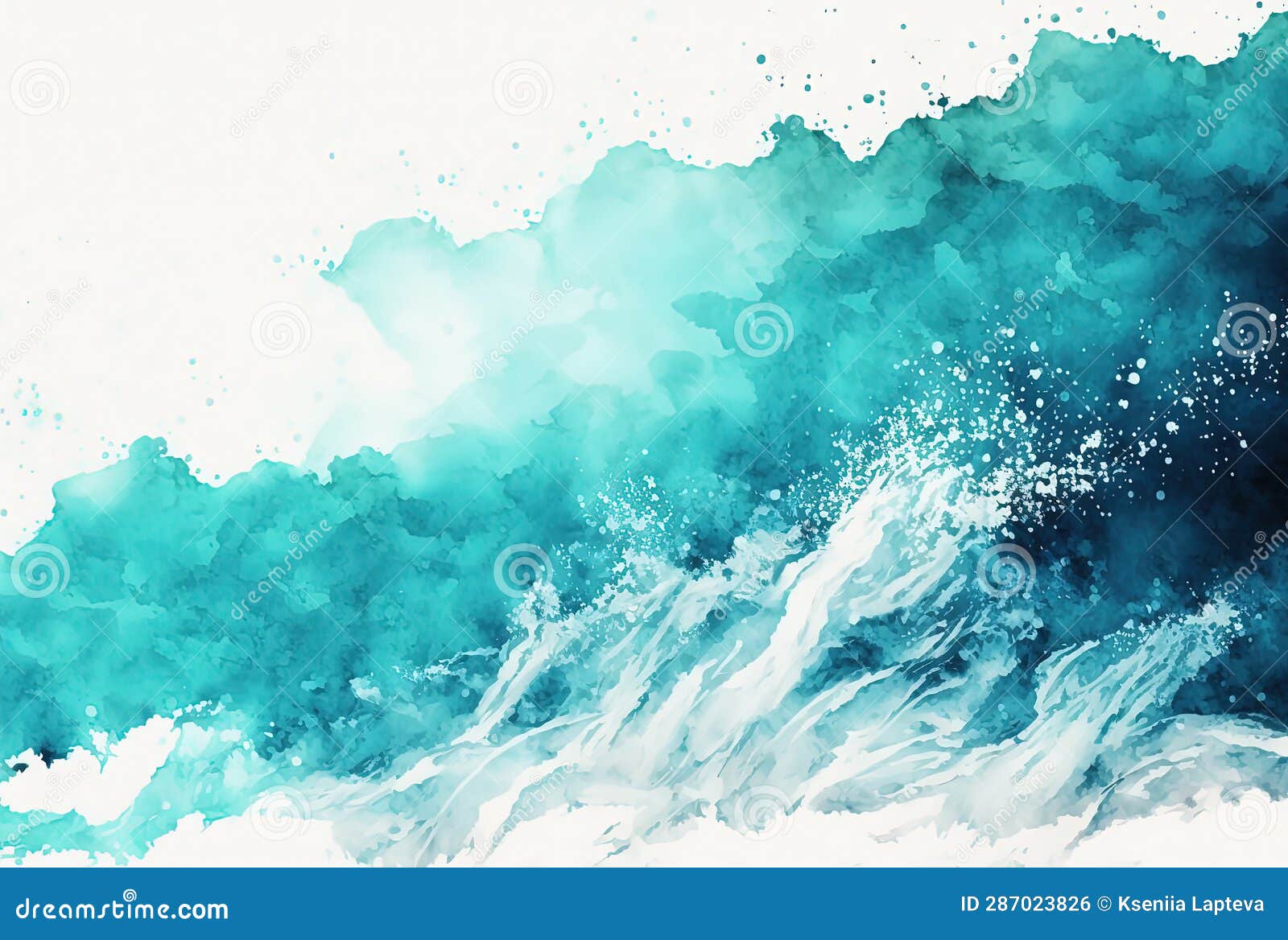 Watercolor Blue Background. Splashes Backdrop Stock Illustration ...