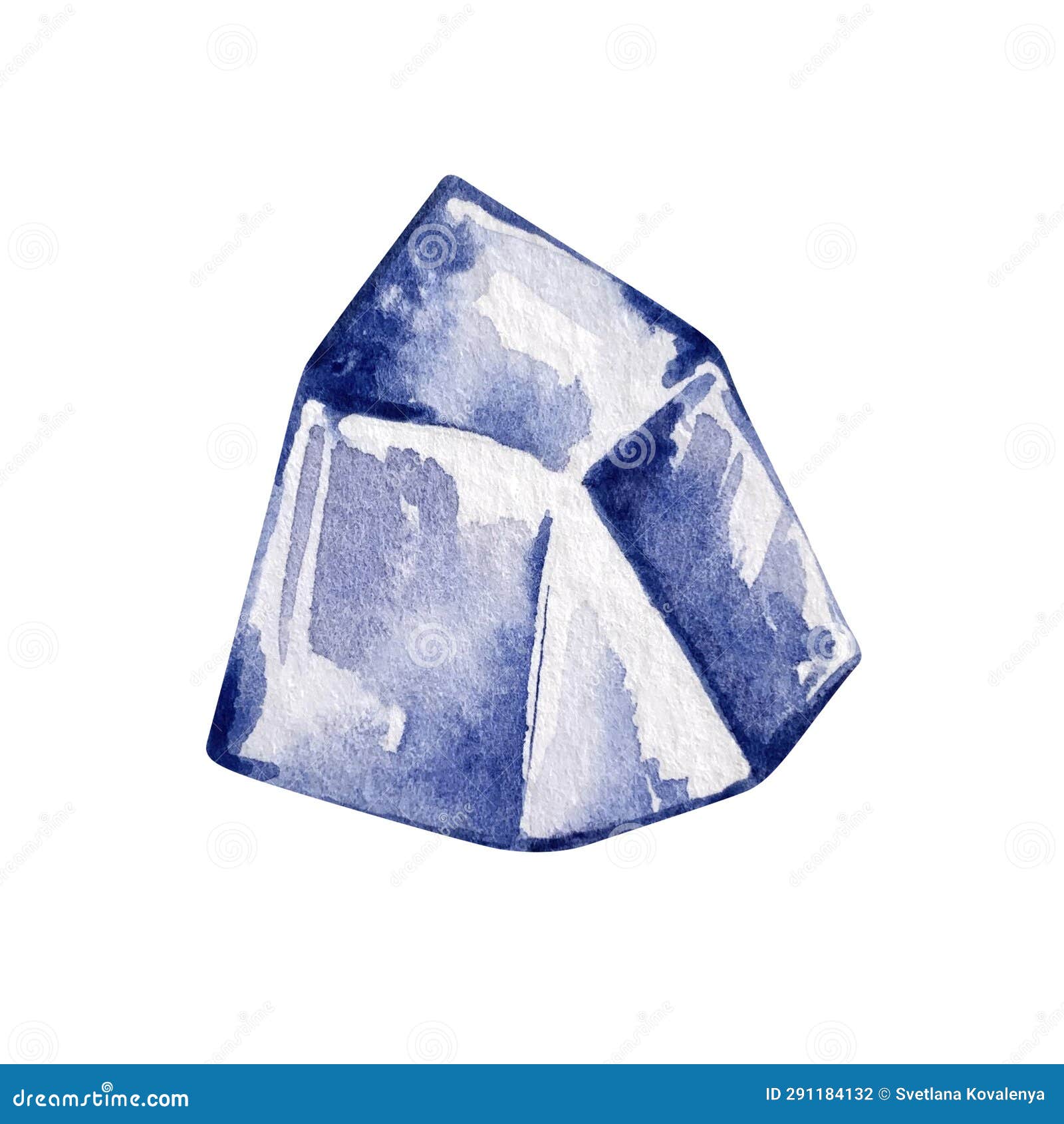 Watercolor blue crystal stock illustration. Illustration of stone ...