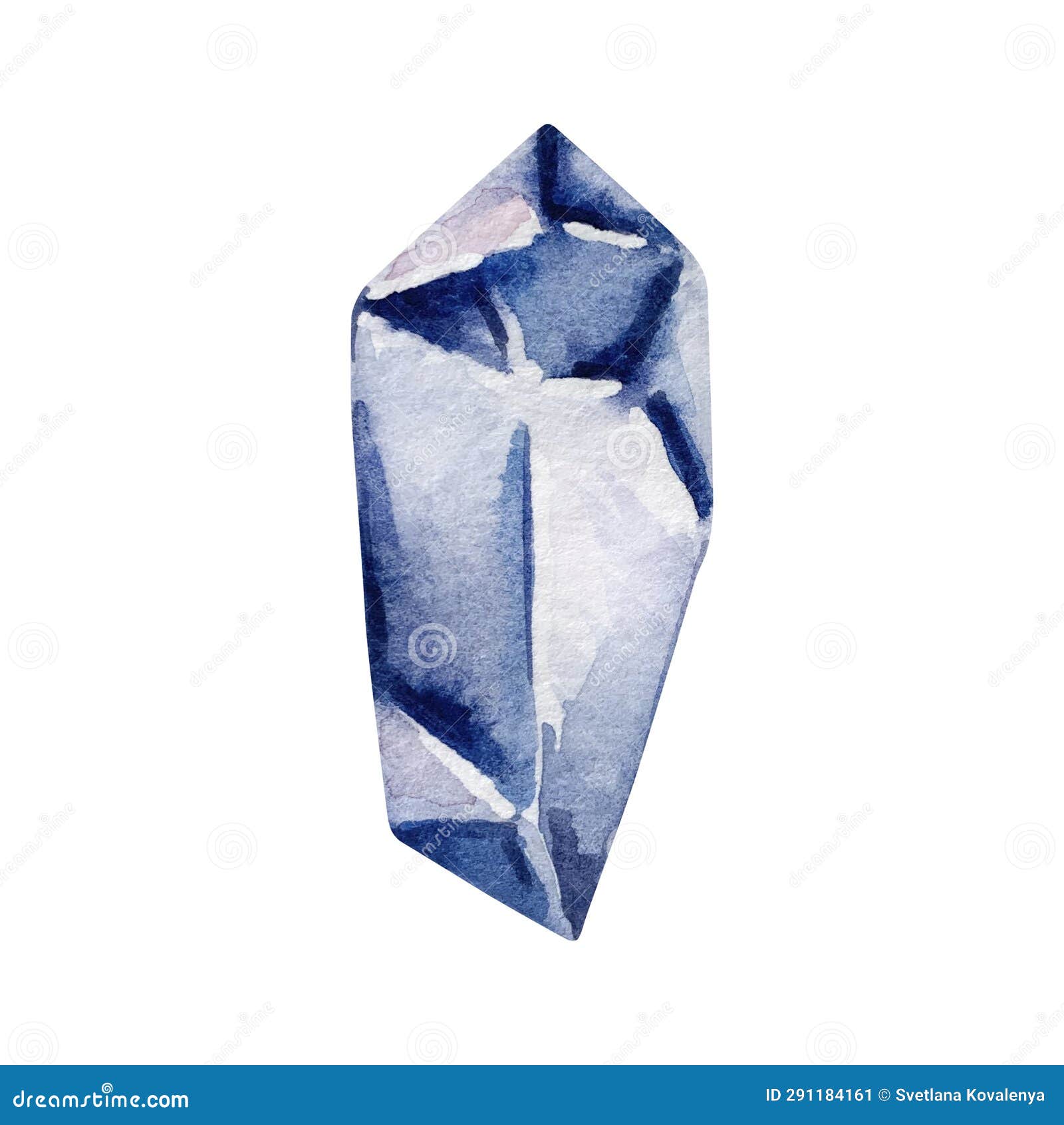 Watercolor blue crystal stock illustration. Illustration of pastel ...