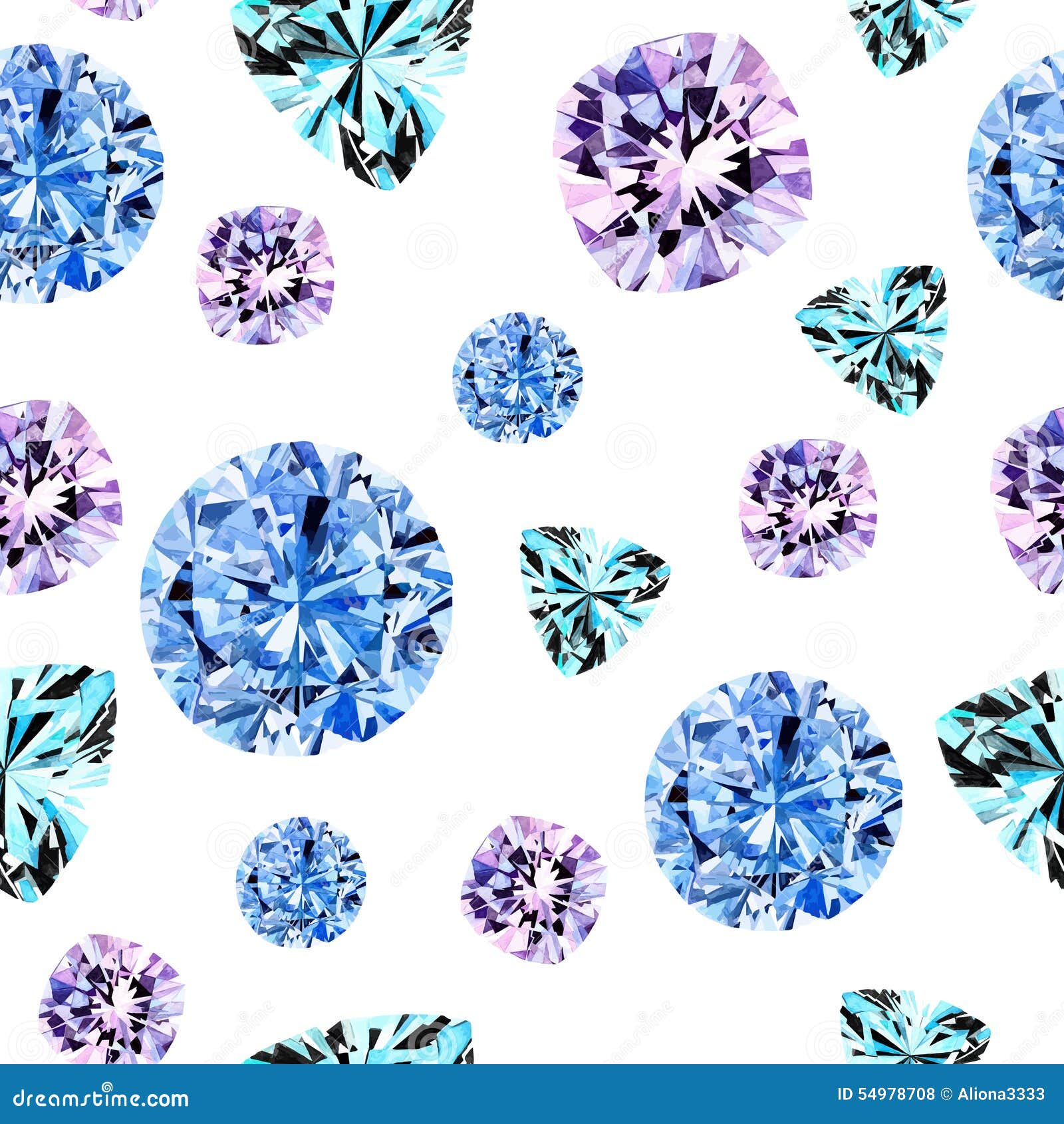 Watercolor Blue Diamond Pattern Stock Vector - Illustration of glass ...