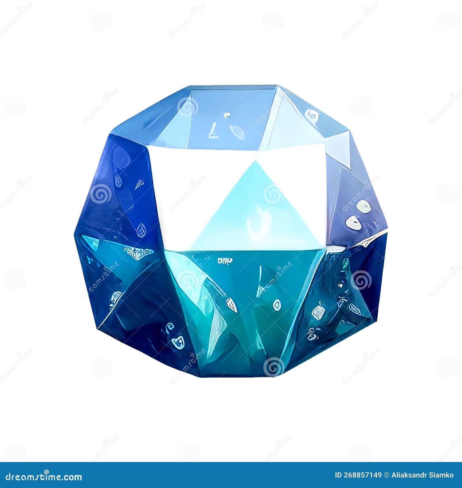 Watercolor Blue Gem, Cartoon Game Asset Stock Image - Illustration of ...
