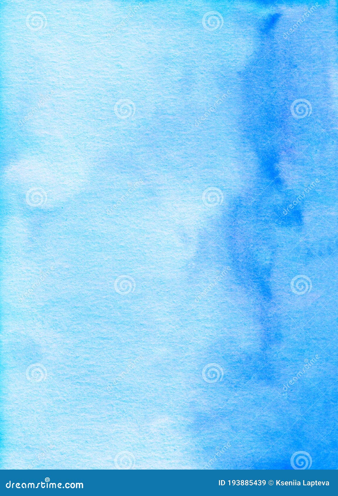 Watercolor Blue Gradient Background Hand Painted. Aquarelle Sky Blue ...