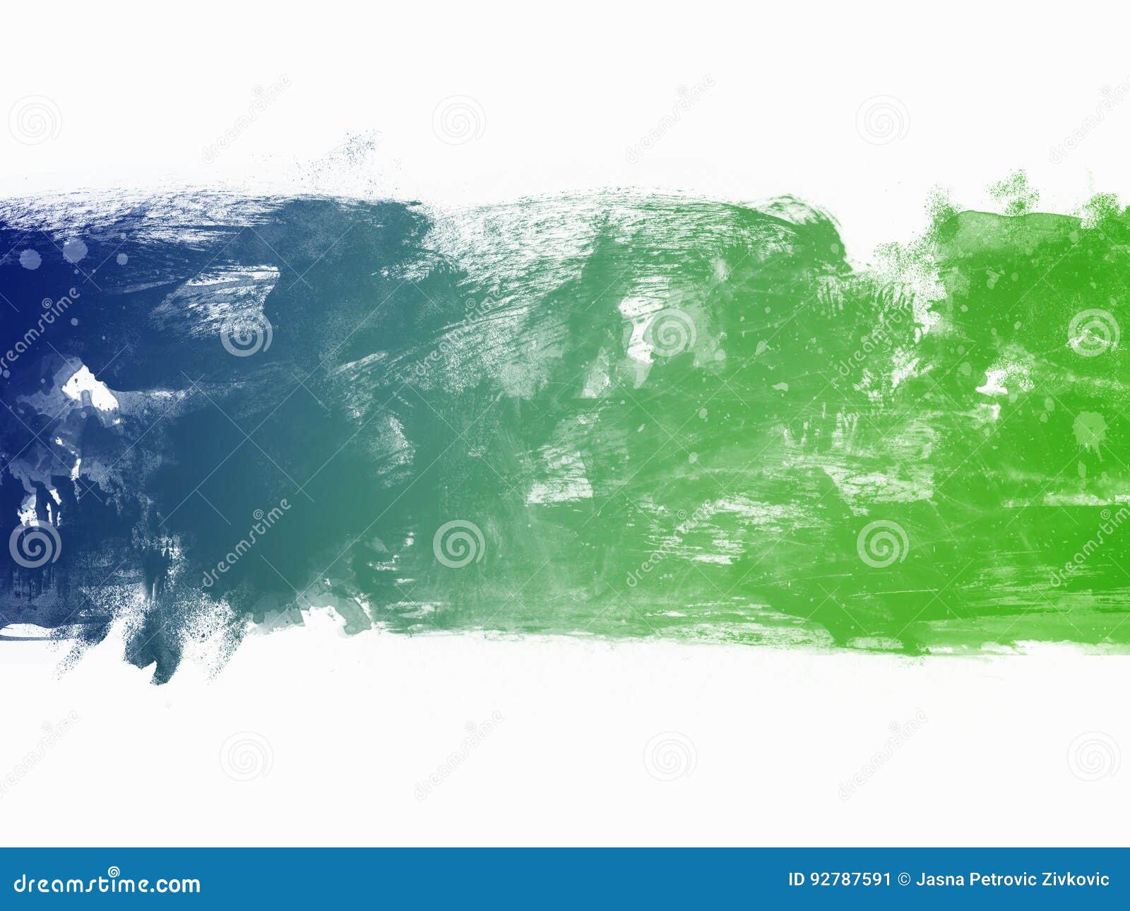 Watercolor Blue and Green Border Stock Illustration - Illustration of ...