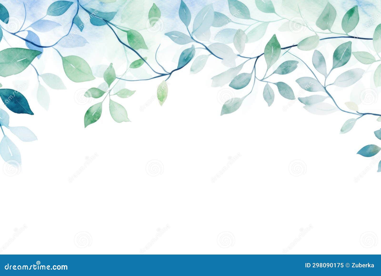 Watercolor Leaves Frame Isolated Stock Illustration - Illustration of ...