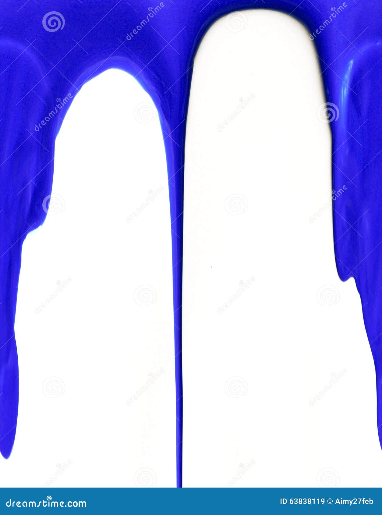 Watercolor Blue Paint Dripping Isolated on White Background Stock Image ...