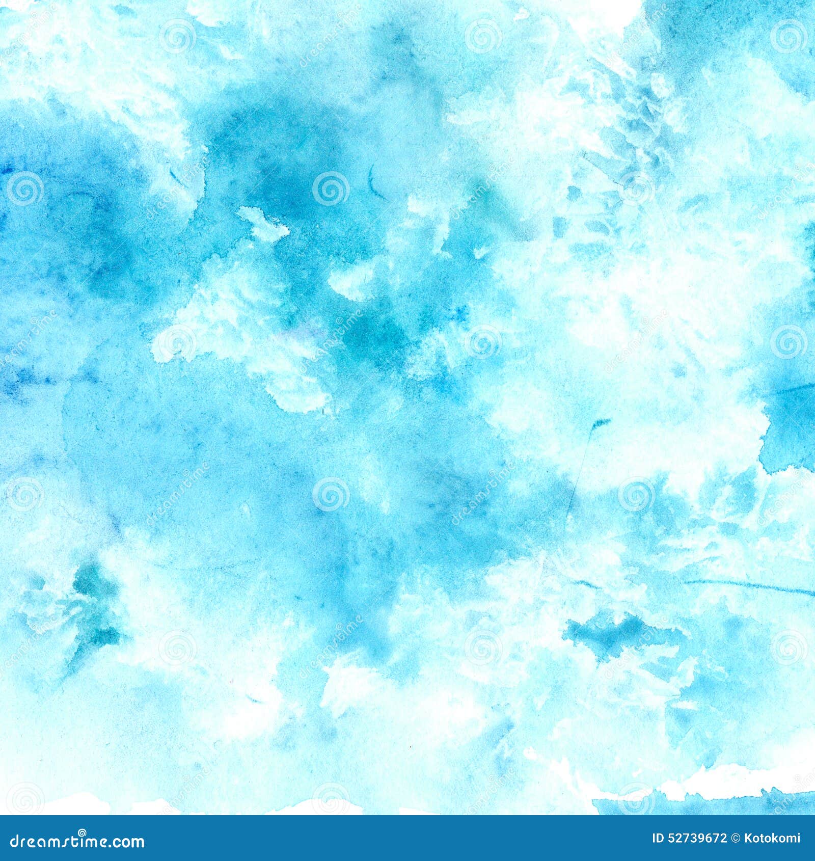 Watercolor Blue Sky Texture with Swashes and Stock Illustration ...