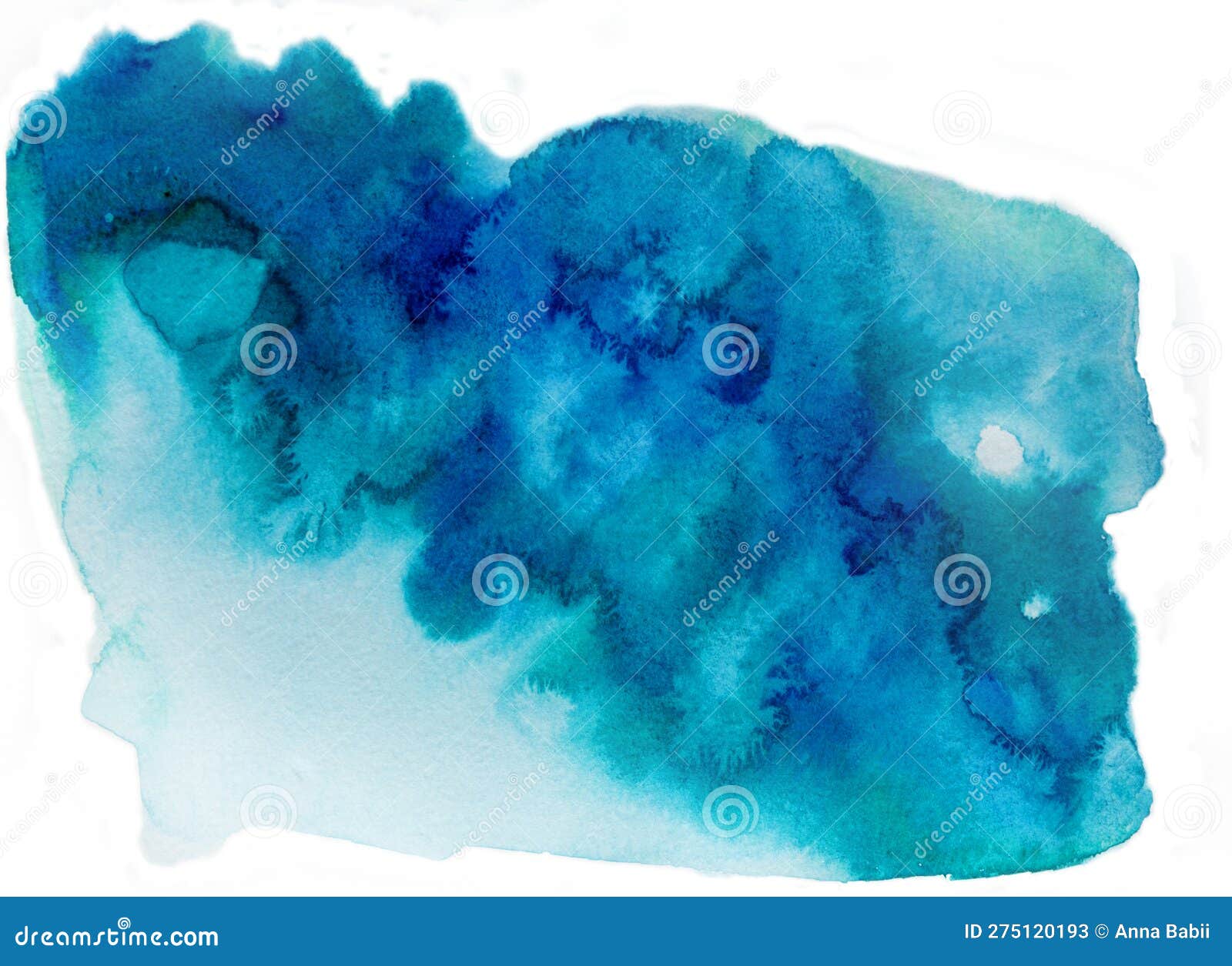 Watercolor Blue Splash Artwork Background Stock Image - Image of stain ...