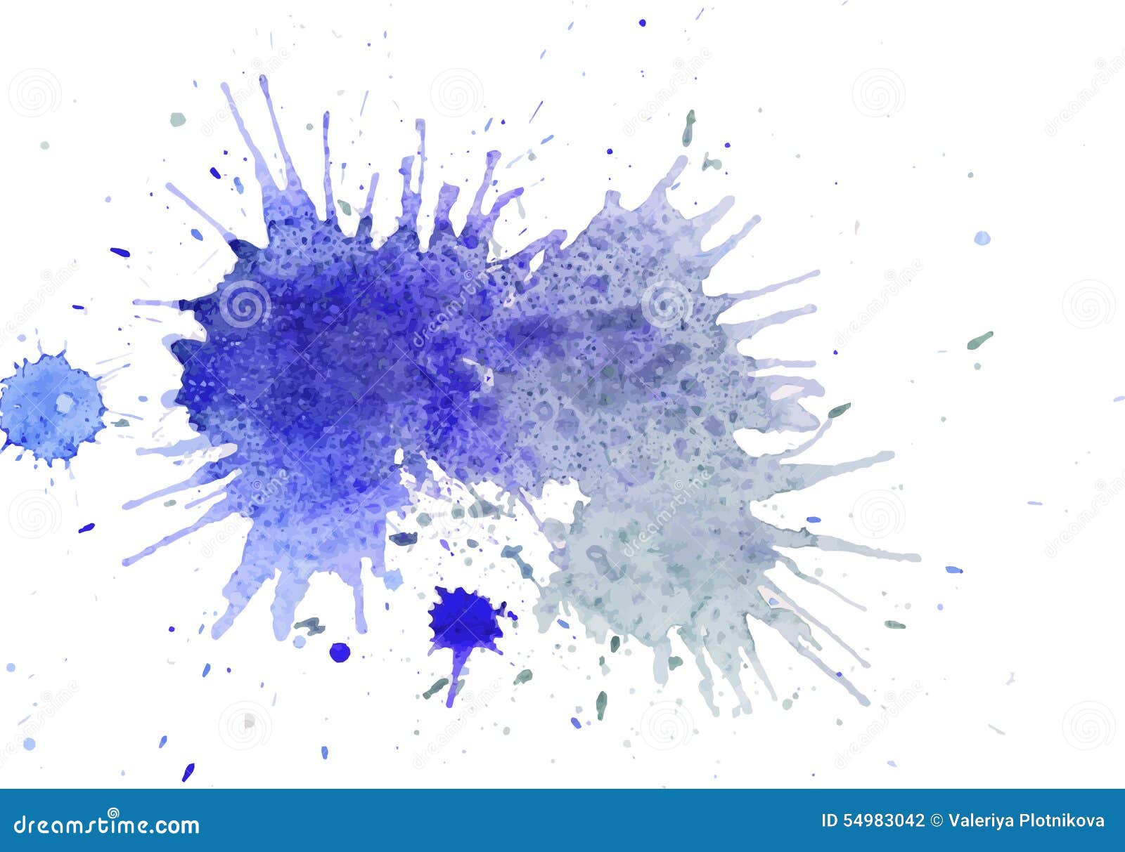 Watercolor Blue splashes stock vector. Illustration of activity - 54983042