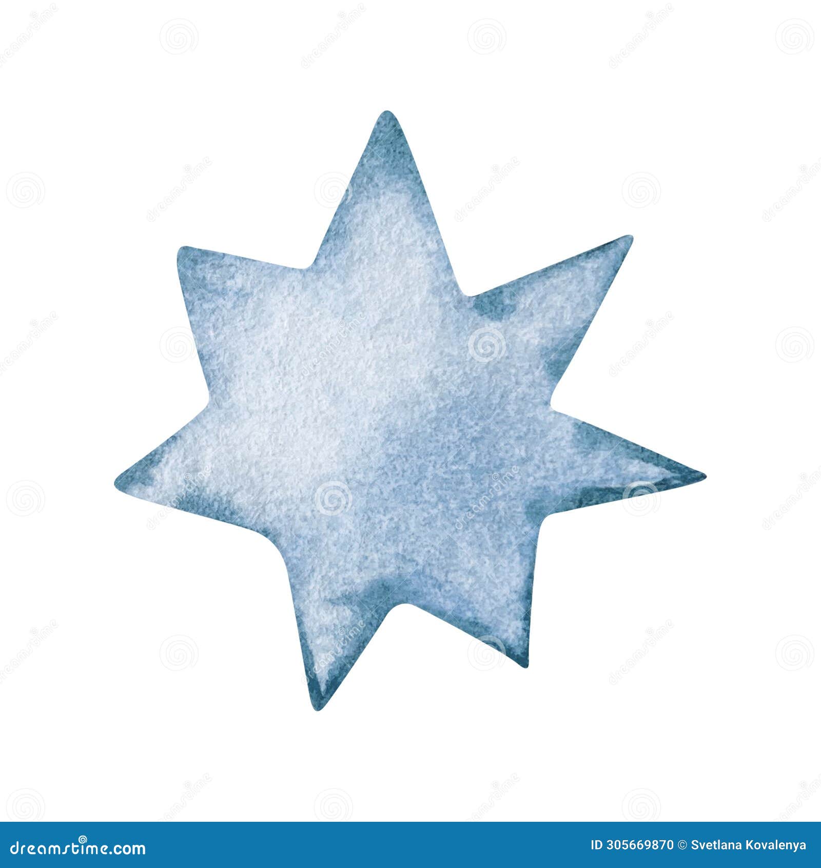 Watercolor Blue Star, Space Stock Illustration - Illustration of ...