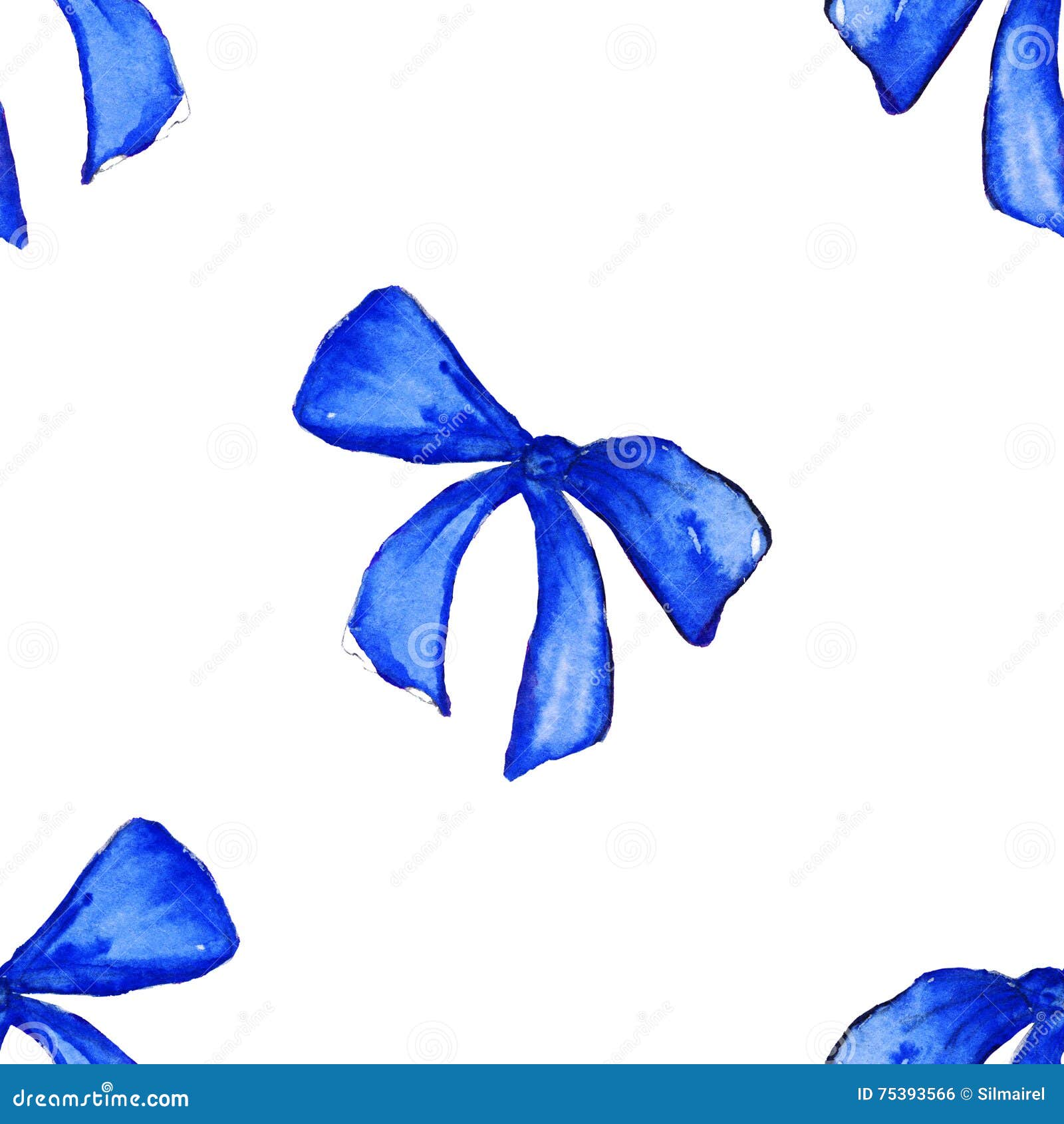 Watercolor Blue Tape Ribbon Gift Seamless Pattern Texture Background ...