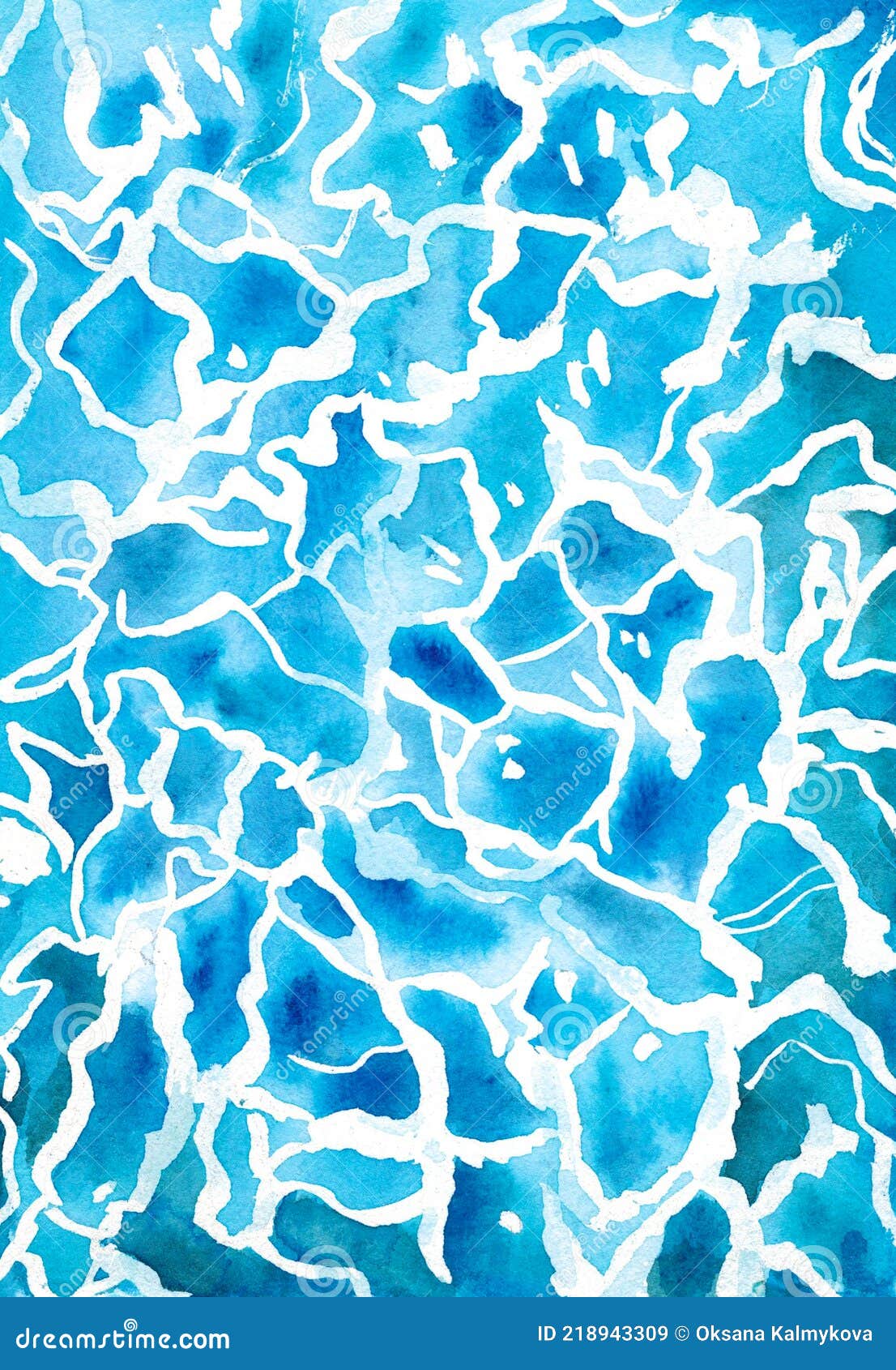 Watercolor Blue Texture Sea. Summer Pool Stock Illustration ...