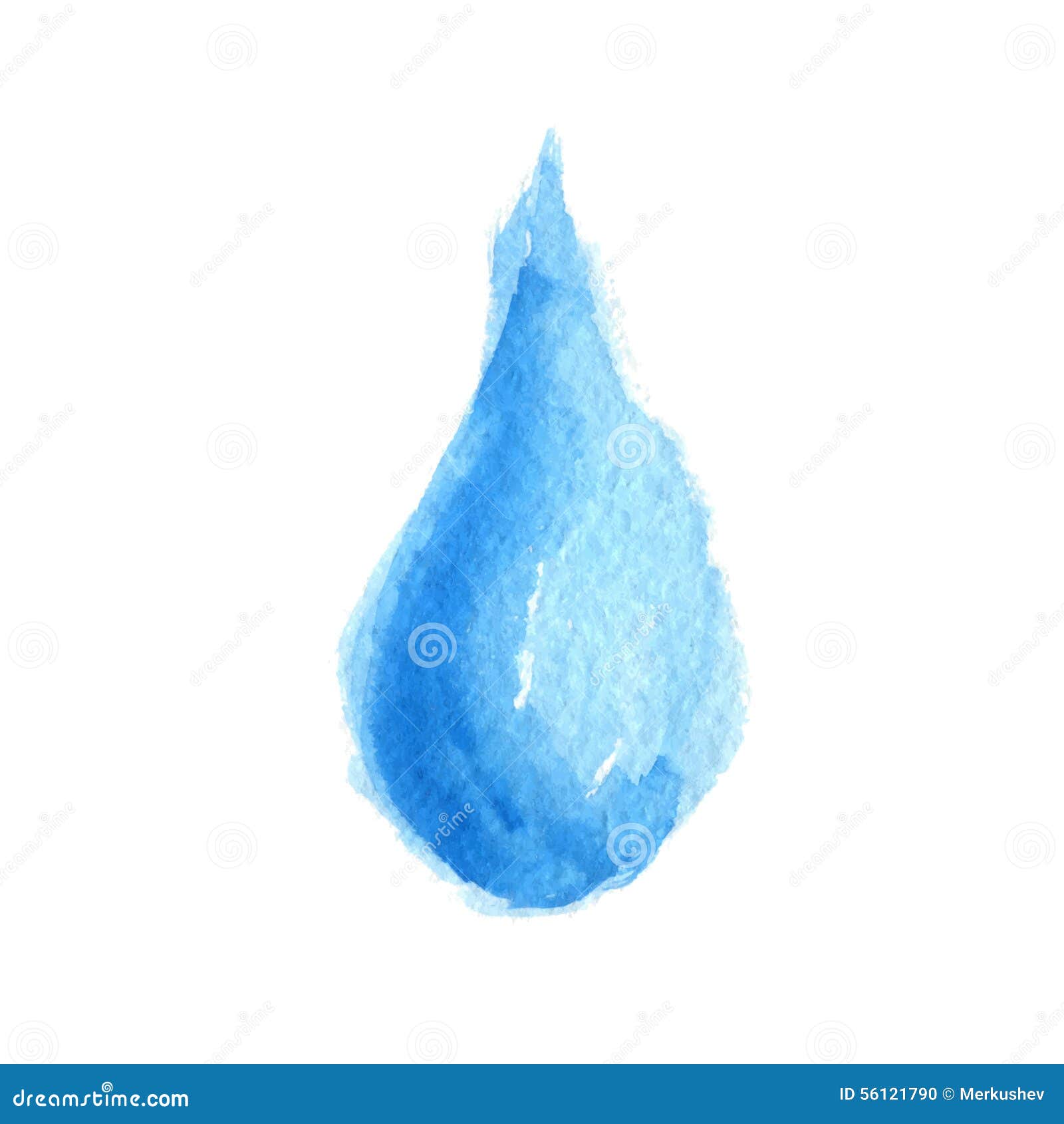 Watercolor Blue Water Drop . Vector Stock Vector - Illustration of ...