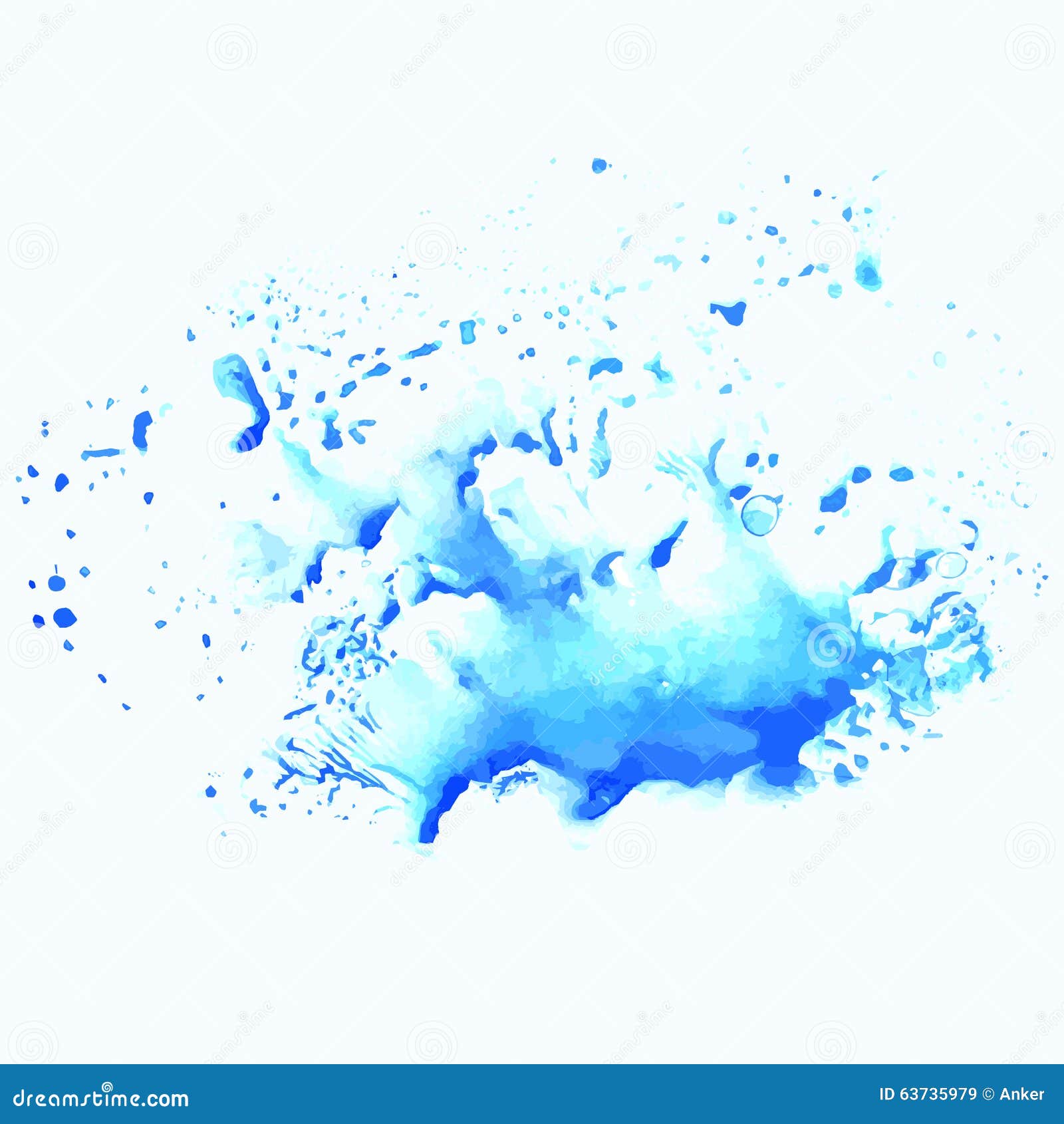 Watercolor Blue Water Splash Stock Vector - Illustration of color ...