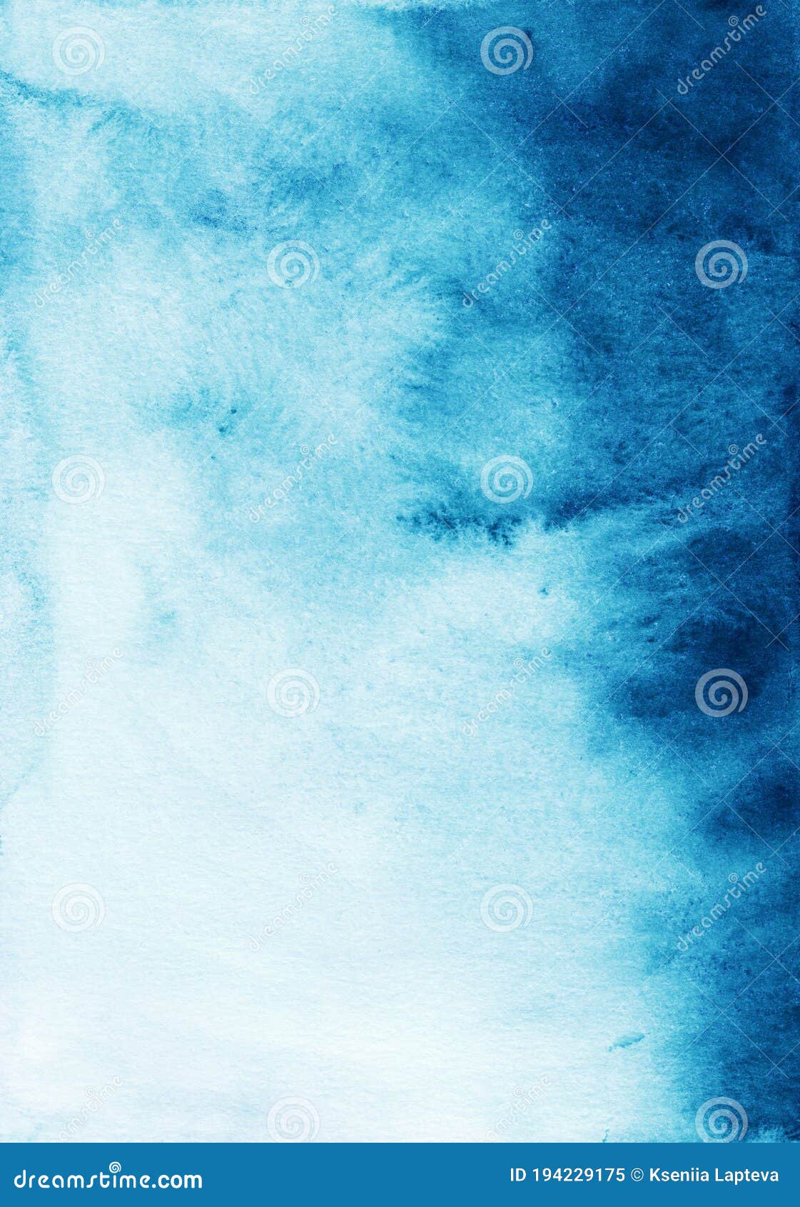Watercolor Blue and White Gradient Background Hand Painted. Stains on ...